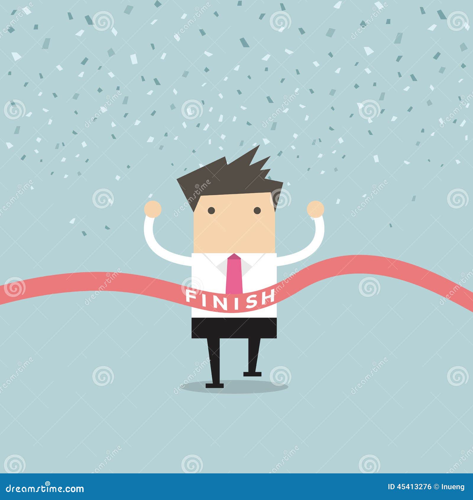 Businessman Running Success at the Finish Line Stock Vector ...