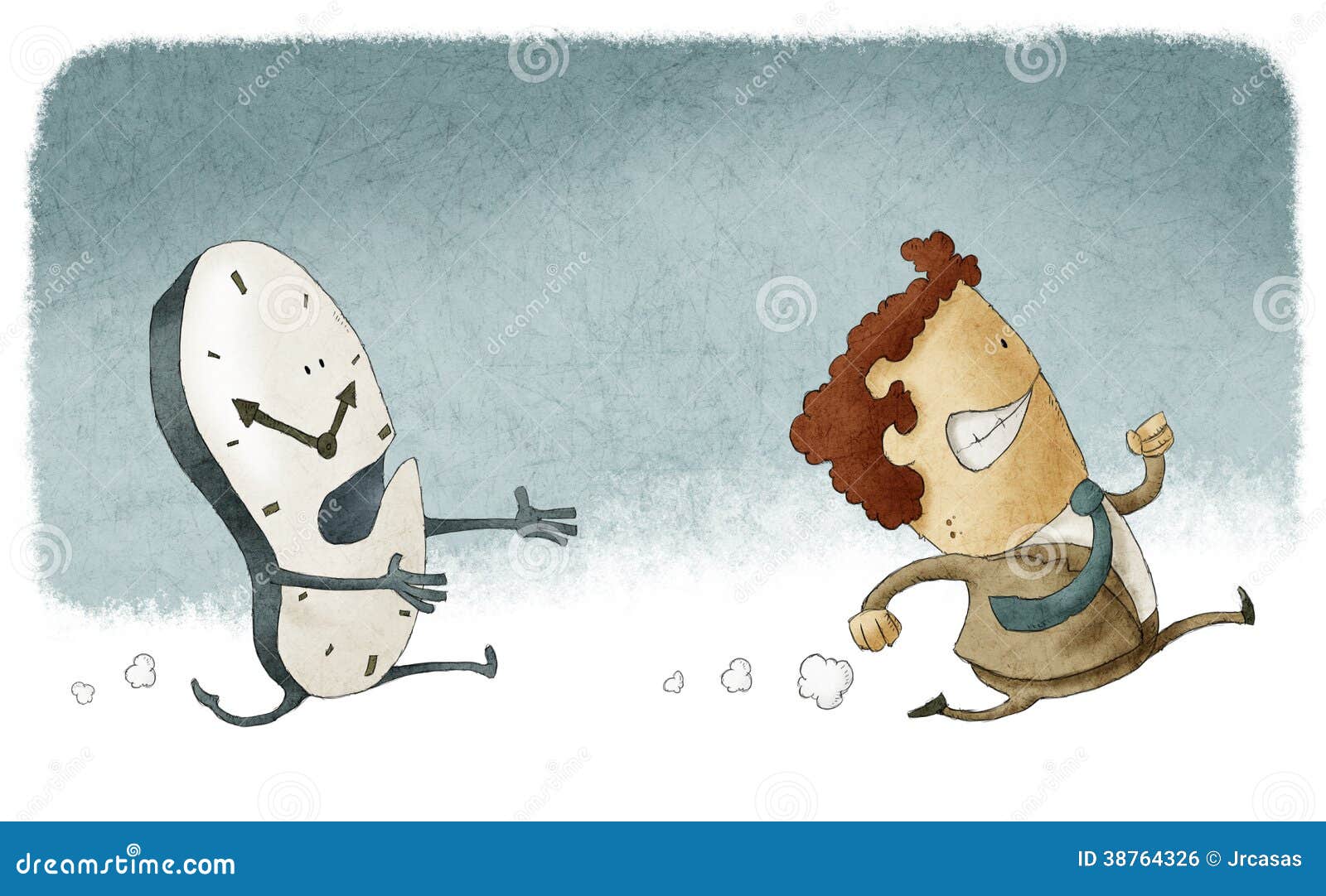 Businessman Running from Time Stock Illustration - Illustration of ...