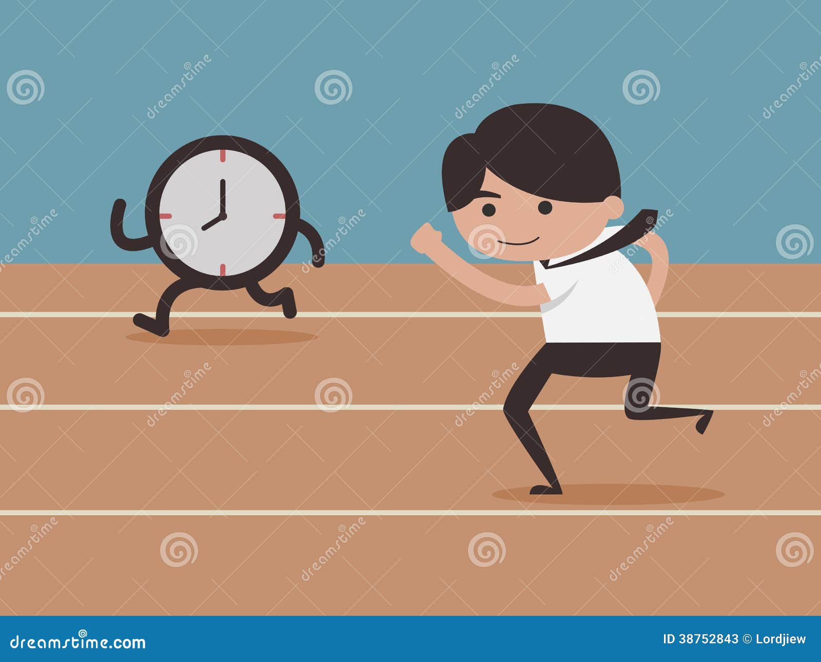 Businessman Running with Time Stock Vector - Illustration of concept ...