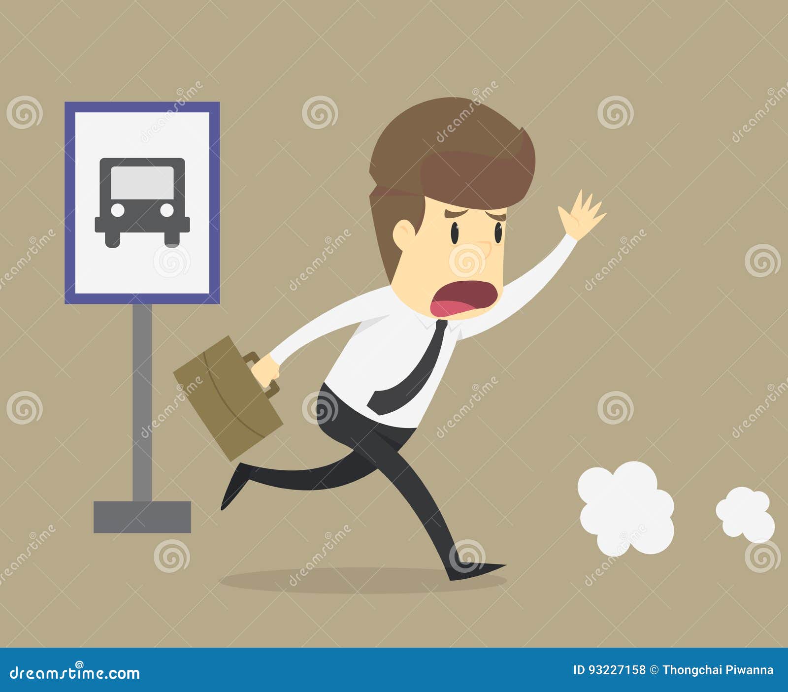 Businessman Running To Catch Bus Stock Vector - Illustration of hurry ...