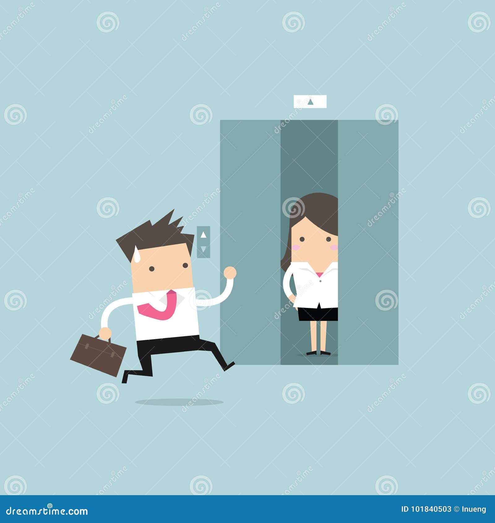 Businessman Running To Elevator and Elevator is Closing Vector Stock ... Businessman Running To Elevator and Elevator is Closing Vector Stock ...