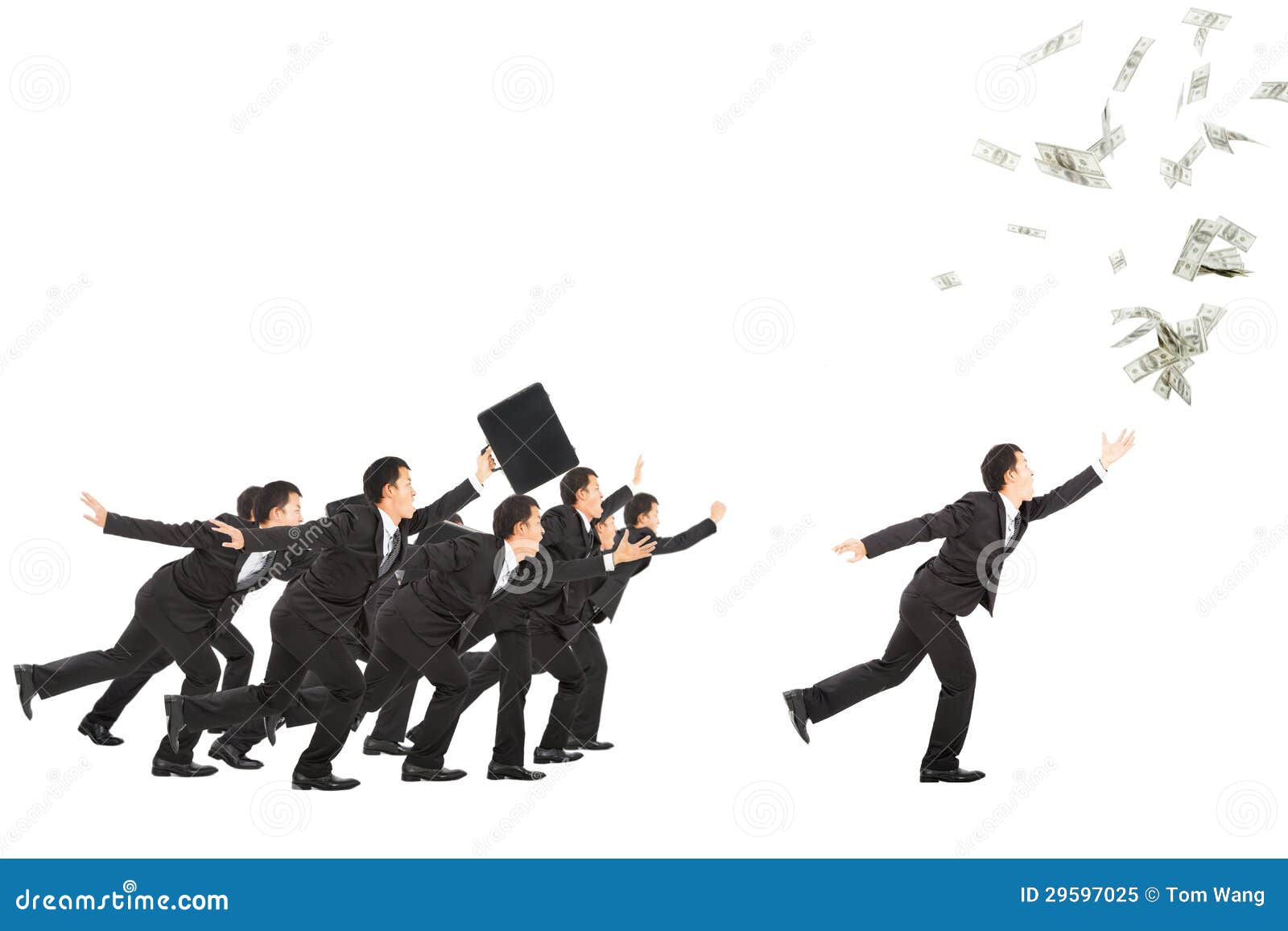 Businessman Running To the Money Stock Image - Image of businessman ...