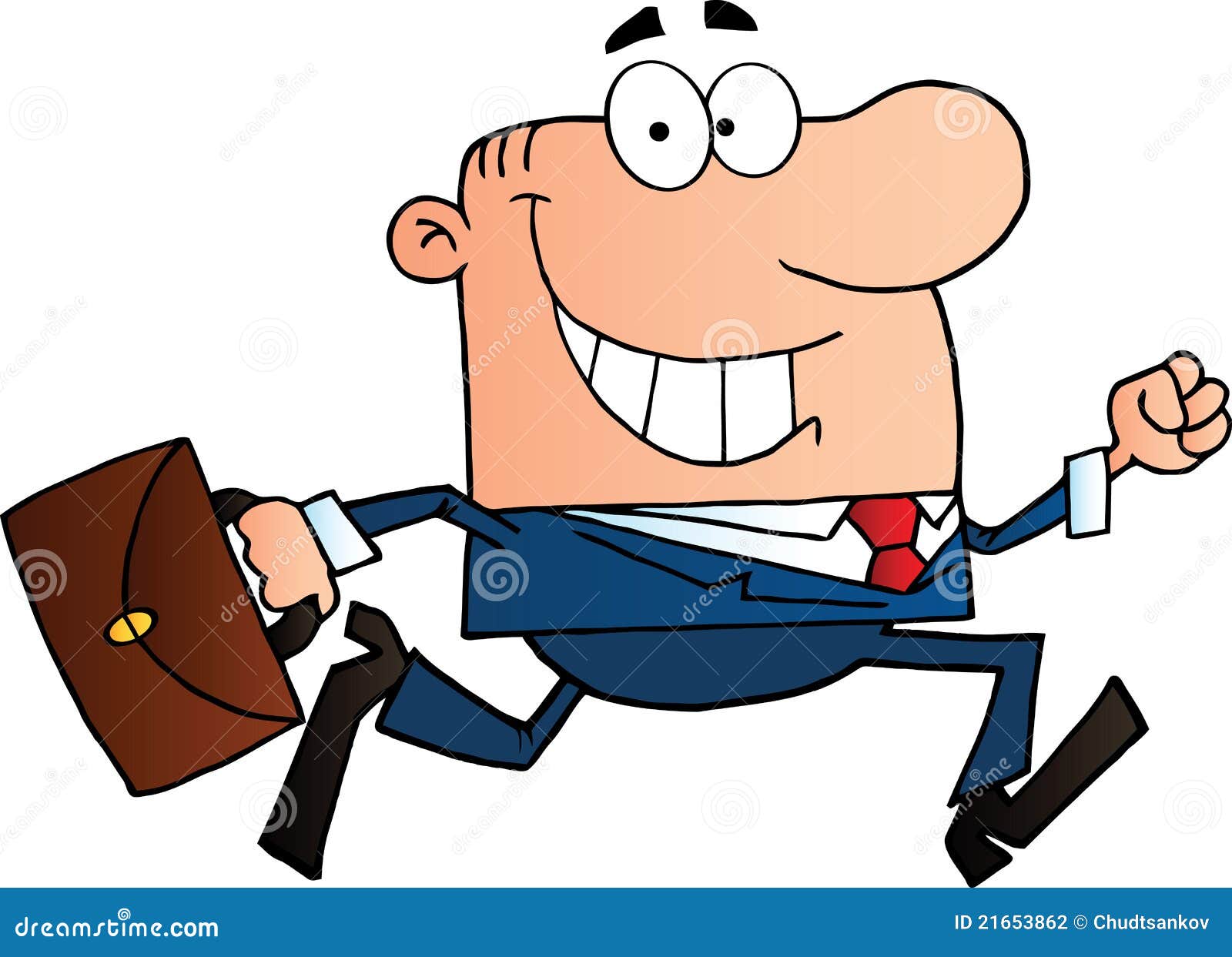 Businessman Running To Work with Briefcase Stock Vector - Illustration ...
