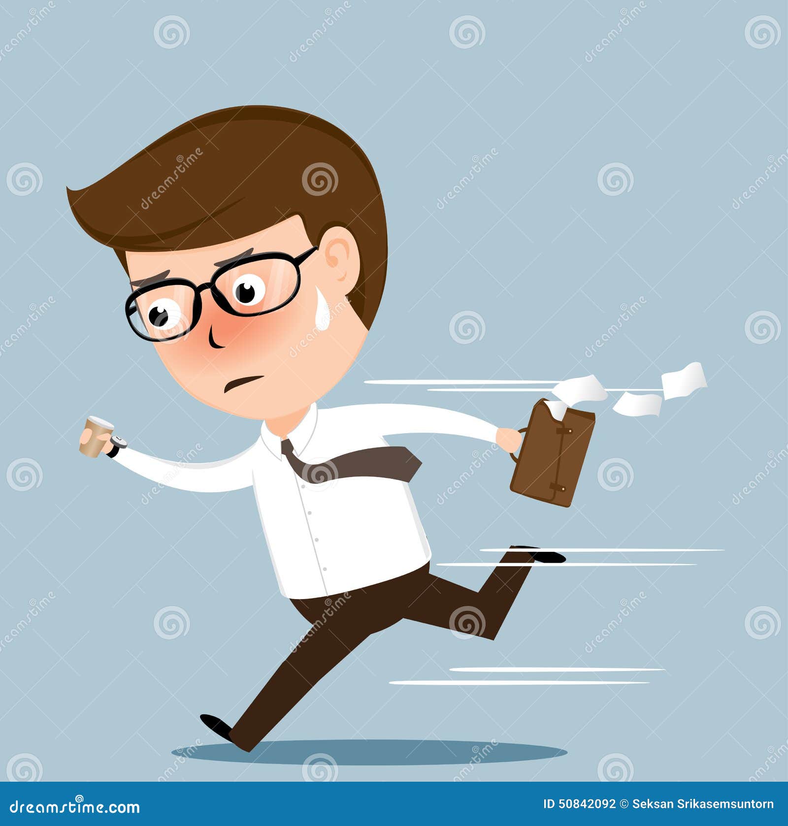 Businessman Running To Work Stock Vector - Illustration of person ...
