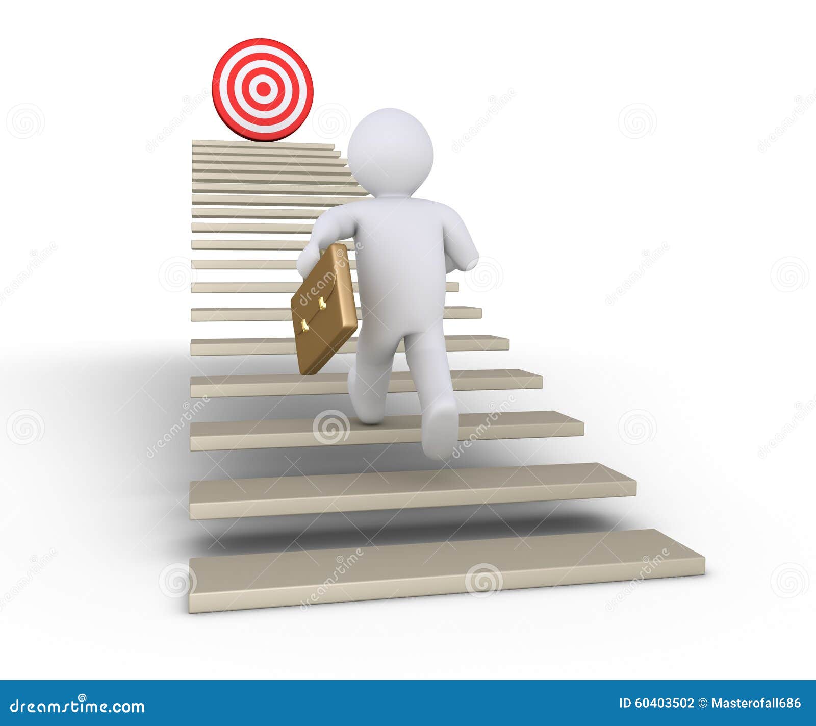 Businessman is Running Towards Target Stock Illustration - Illustration ...