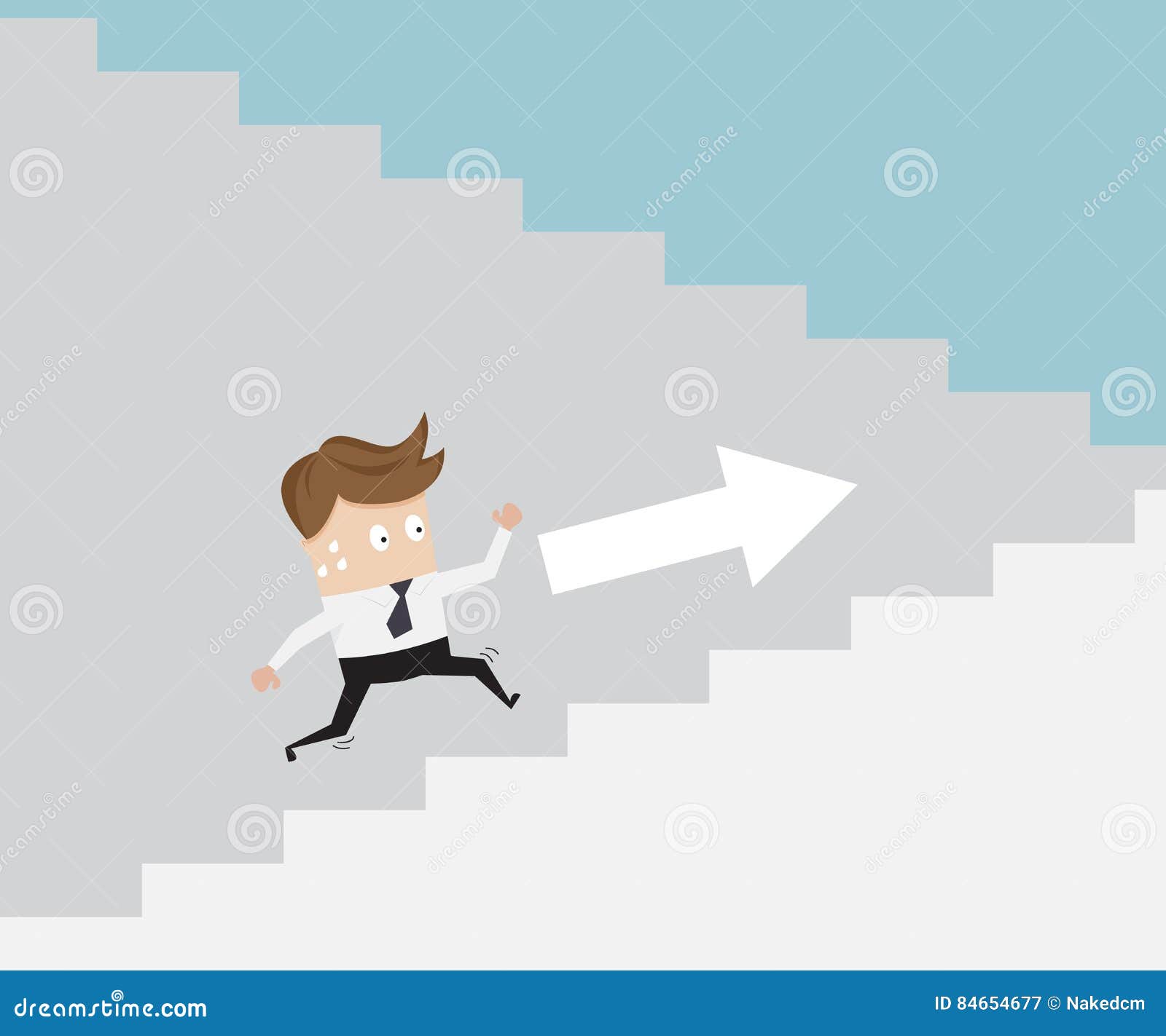 Businessman Running Up Ladder Stock Vector - Illustration of ...
