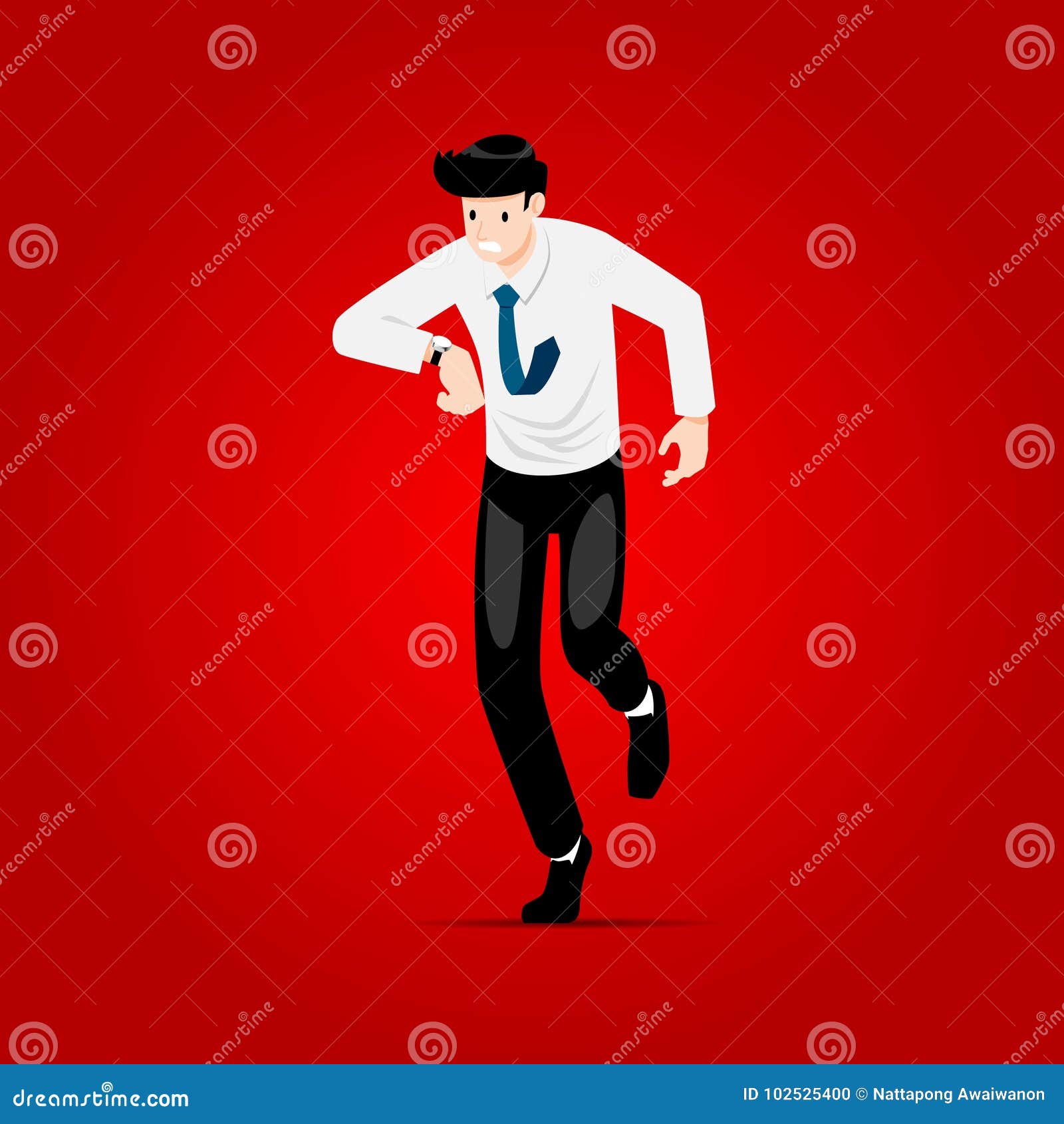 Businessman Running Very Fast in Rush Hour. Stock Vector - Illustration ...