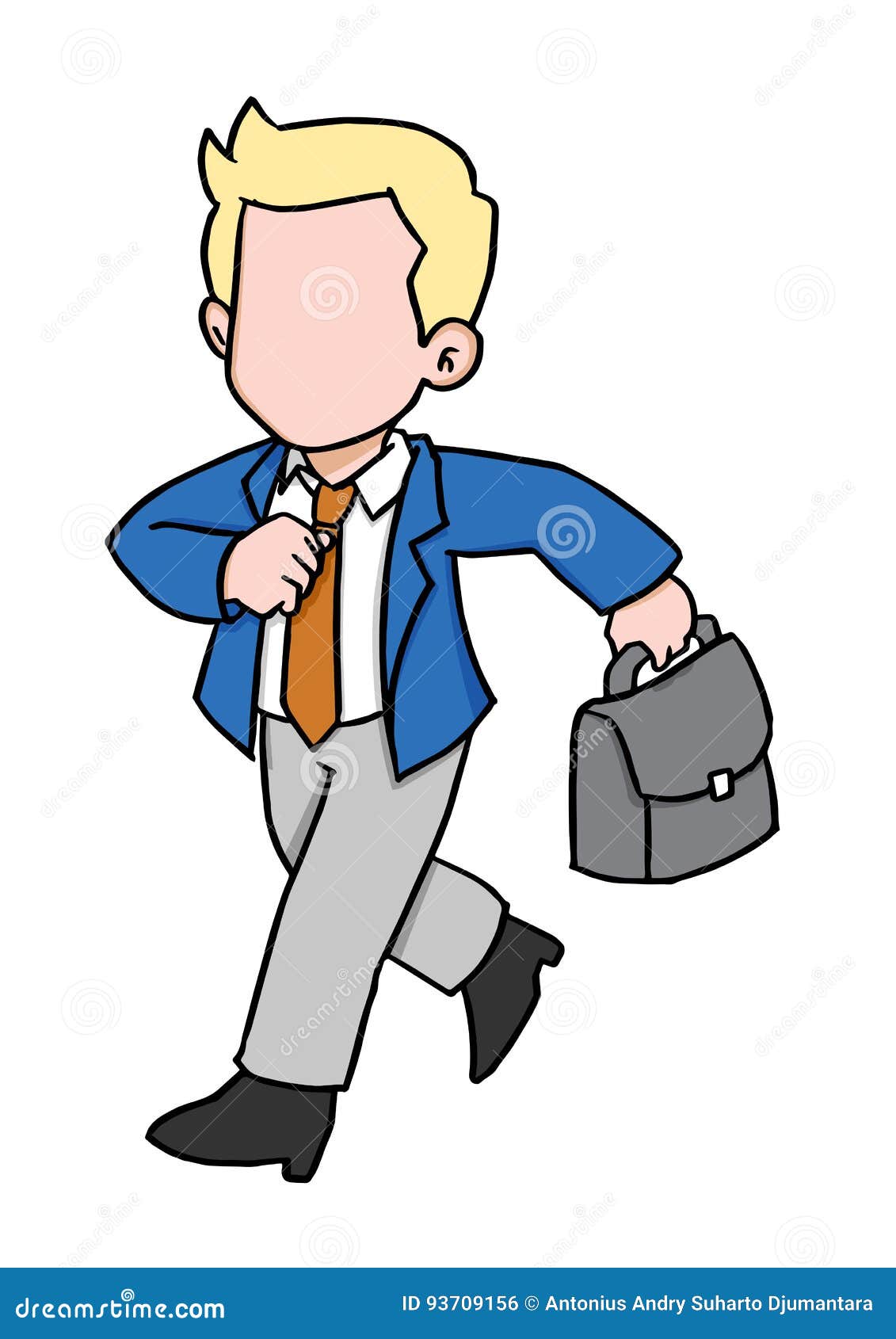 Businessman in a rush stock vector. Illustration of lawyer - 93709156