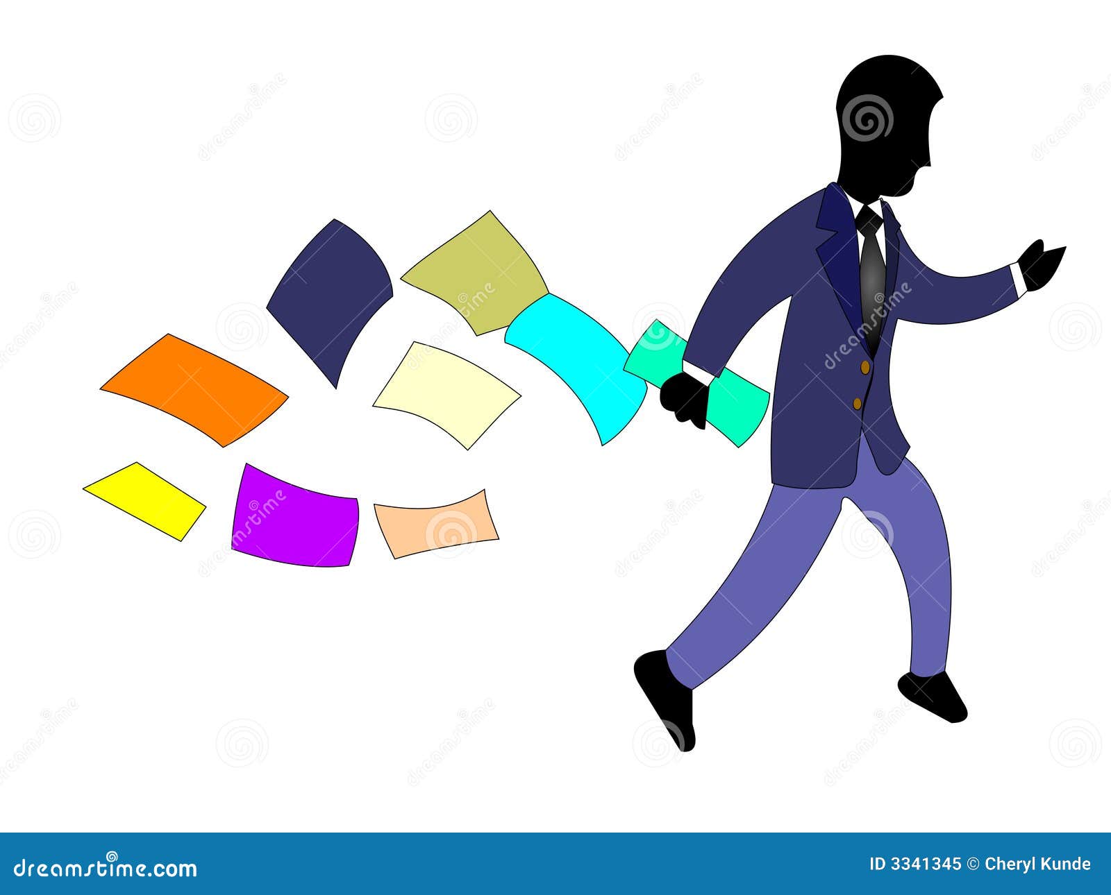Businessman Rushing stock illustration. Illustration of isolated - 3341345
