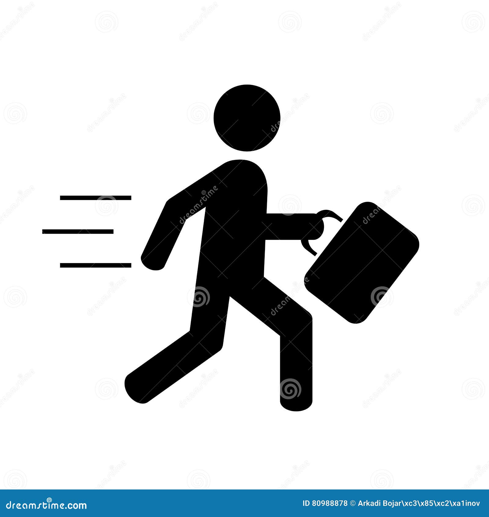 Businessman Rushing To Work Stock Vector - Illustration of mark, person ...