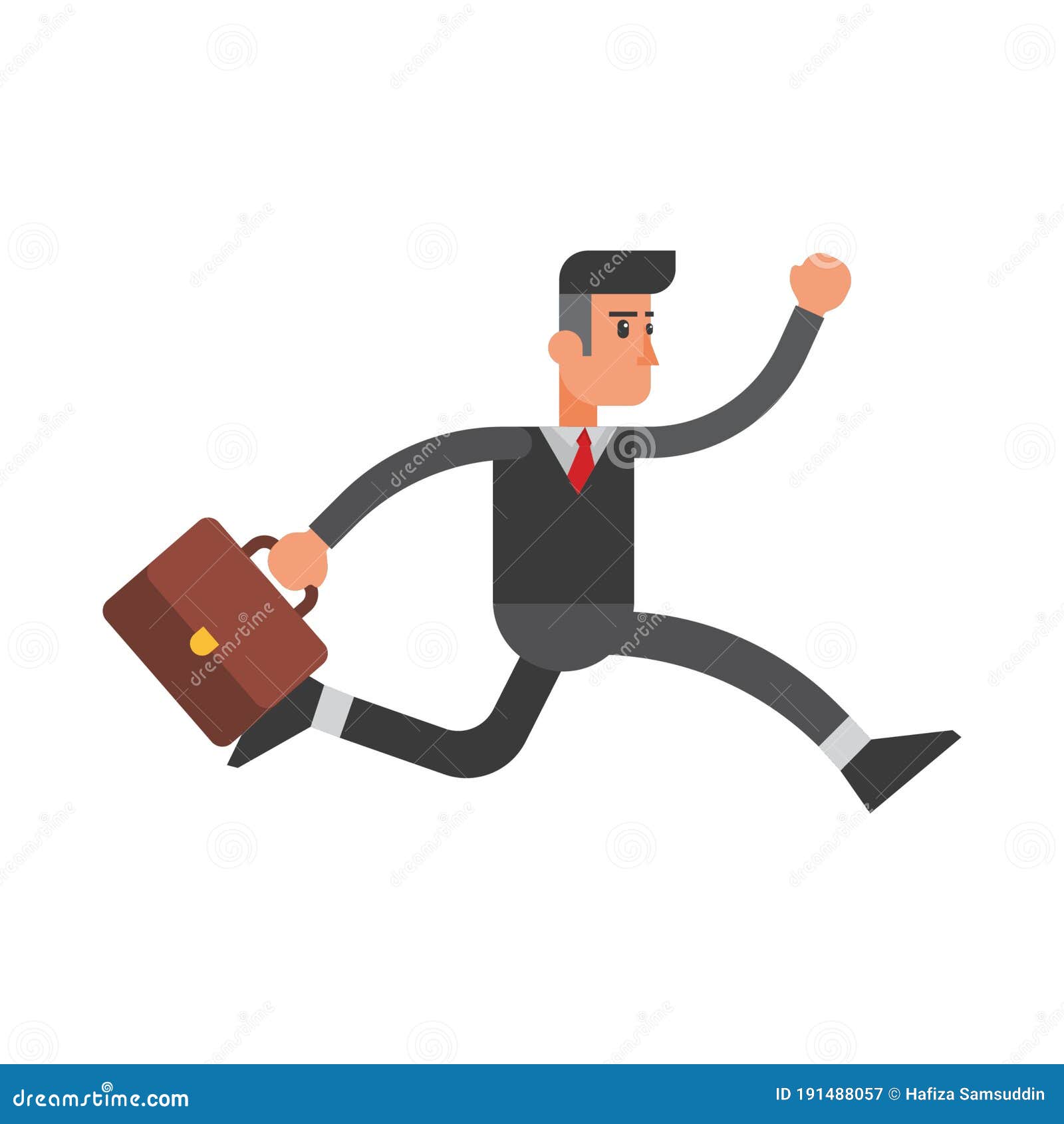 Businessman Rushing To Work. Vector Illustration Decorative Design ...