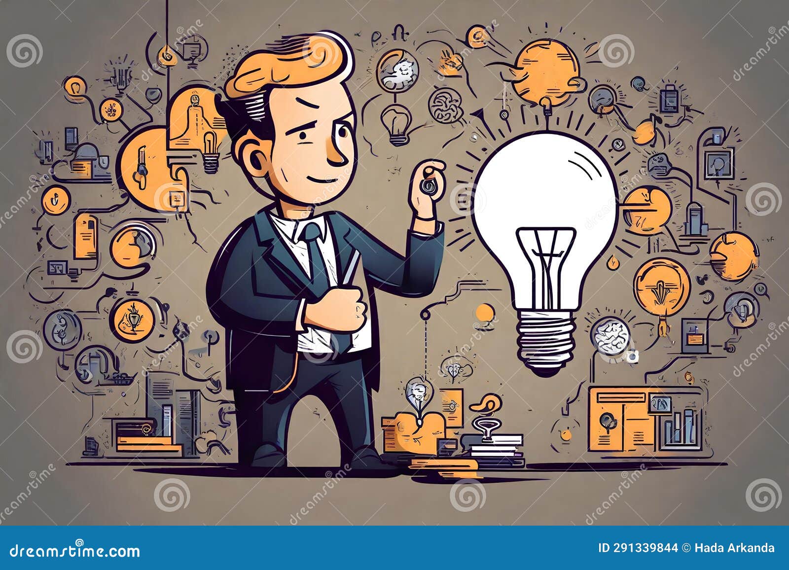 Smart Man Thinking Flat Vector Character | CartoonDealer.com #161155216