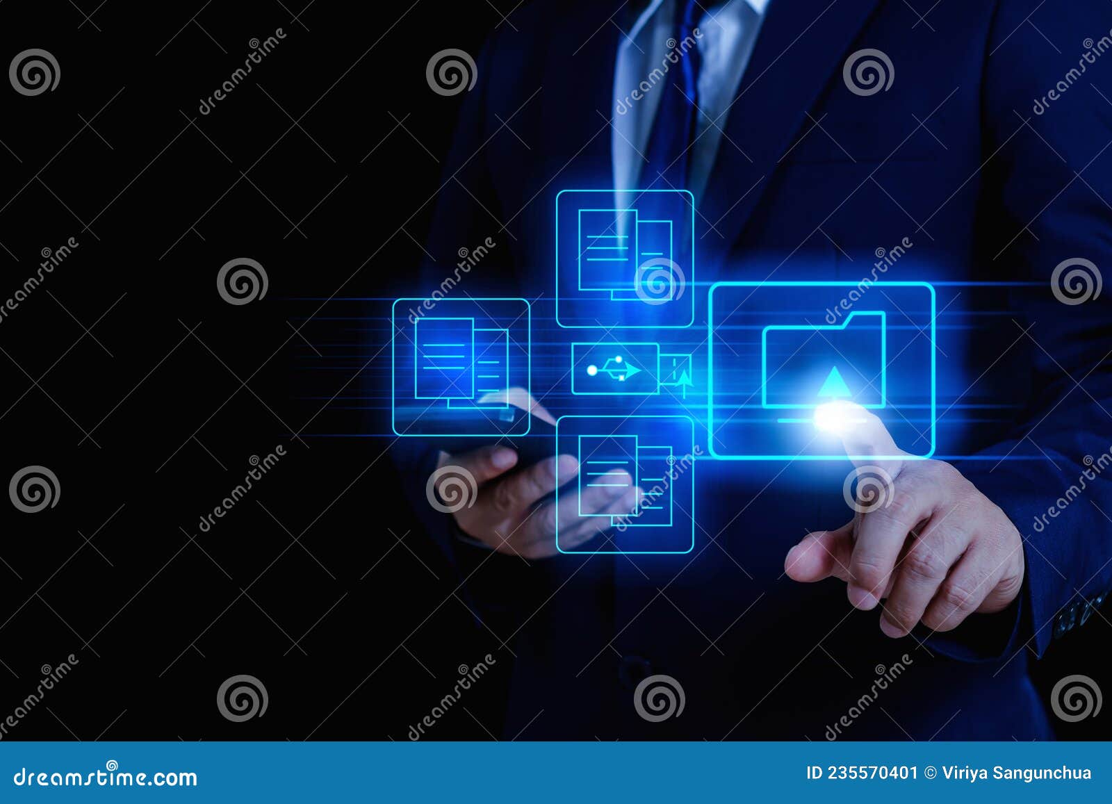 Businessman`s Document Management System DMS Online Document ...