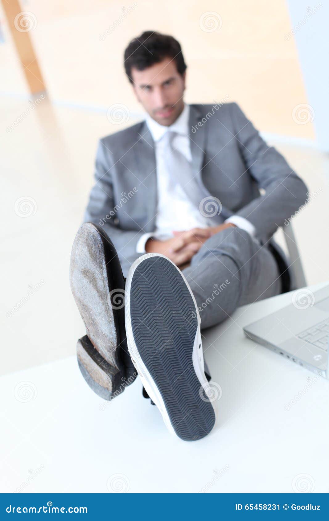Businessman S Feet on Table Stock Image - Image of table, indoors: 65458231