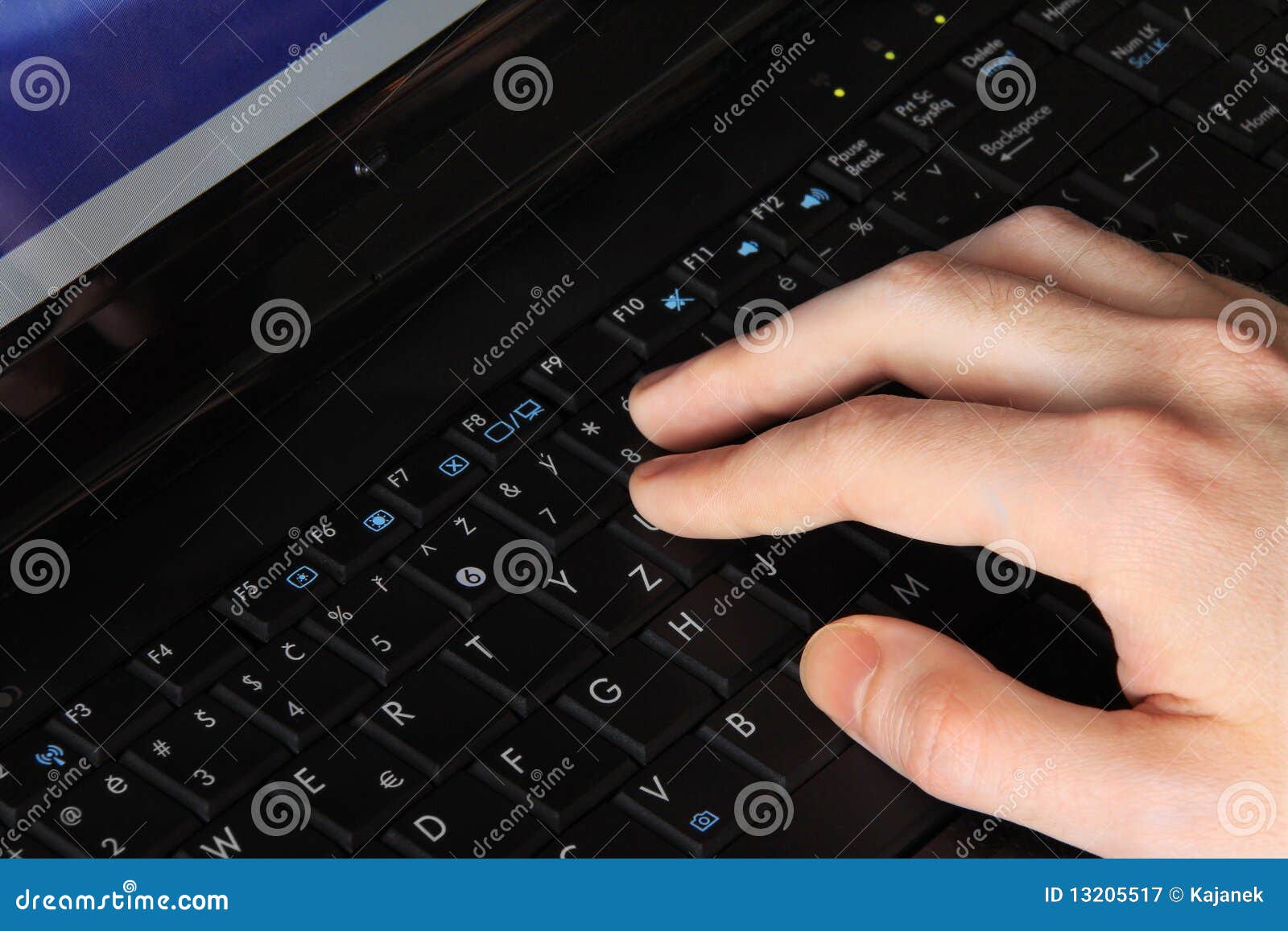 The Businessman S Hand with the Computer Stock Image - Image of people ...