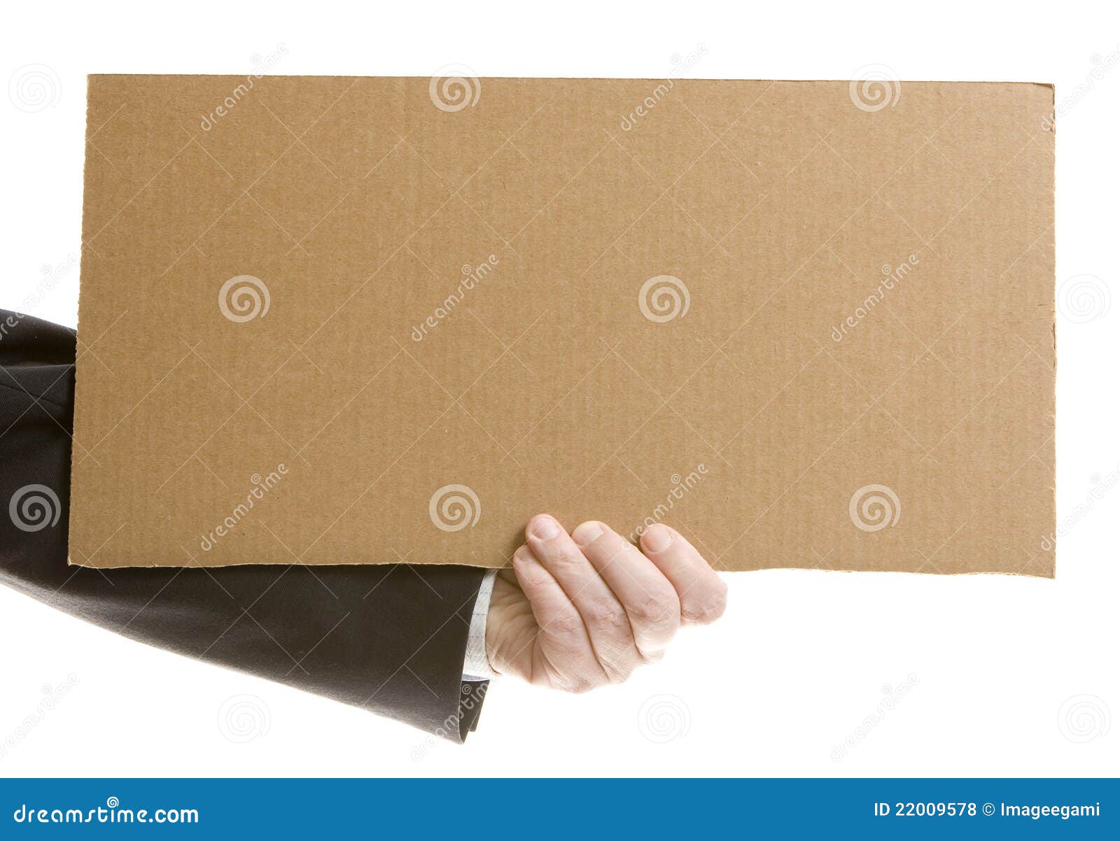 Businessman`s Hand Holding a Blank Sign Stock Photo - Image of message ...