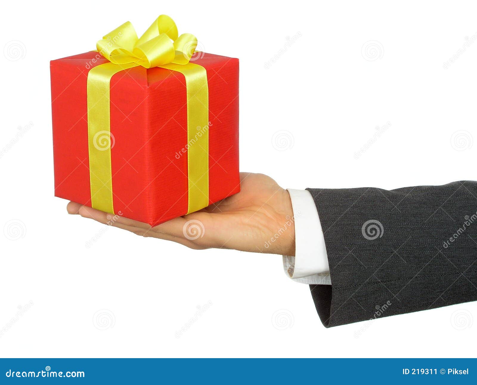 Businessman S Hand Holding Gift Stock Image - Image of adult, giving ...
