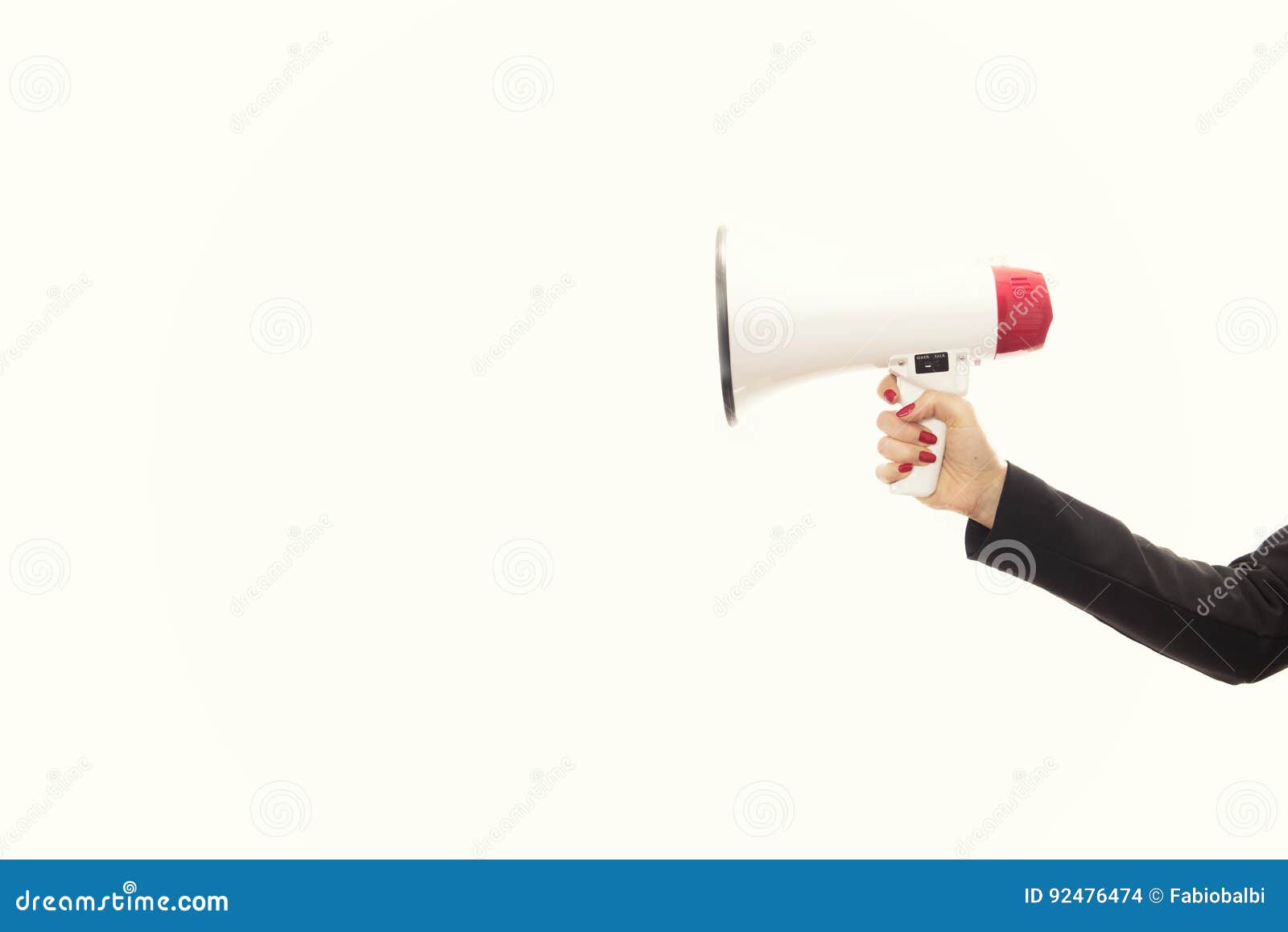 Businessman`s Hand Holding a Megaphone Isolated on White Backgro Stock ...