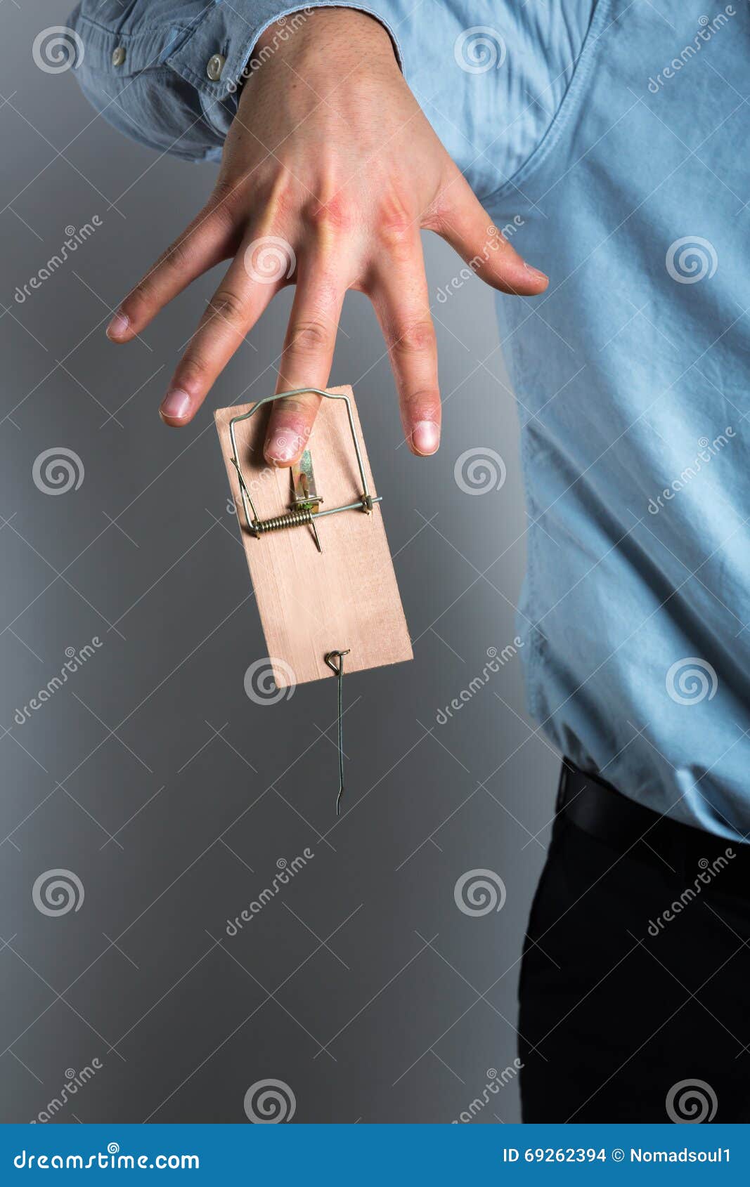 Businessman S Hand in the Mousetrap Stock Photo - Image of problem ...