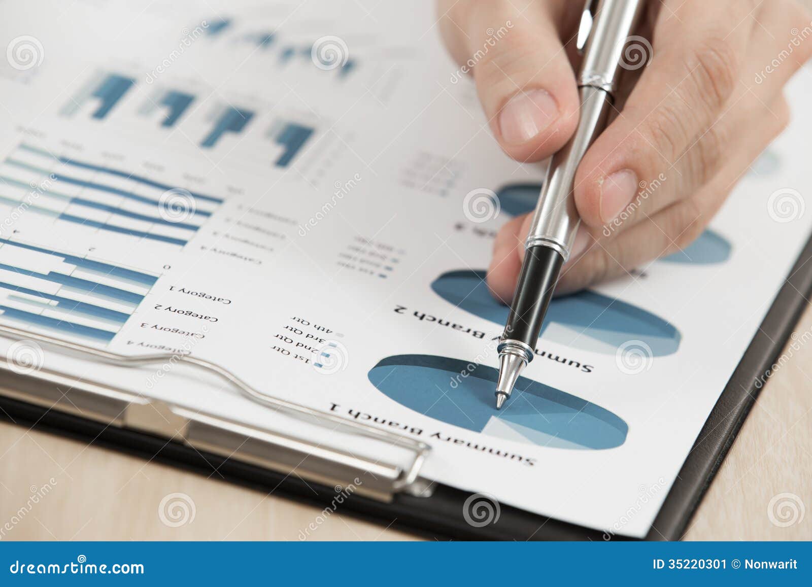 Businessman S Hand Showing Financial Report Stock Image - Image of ...