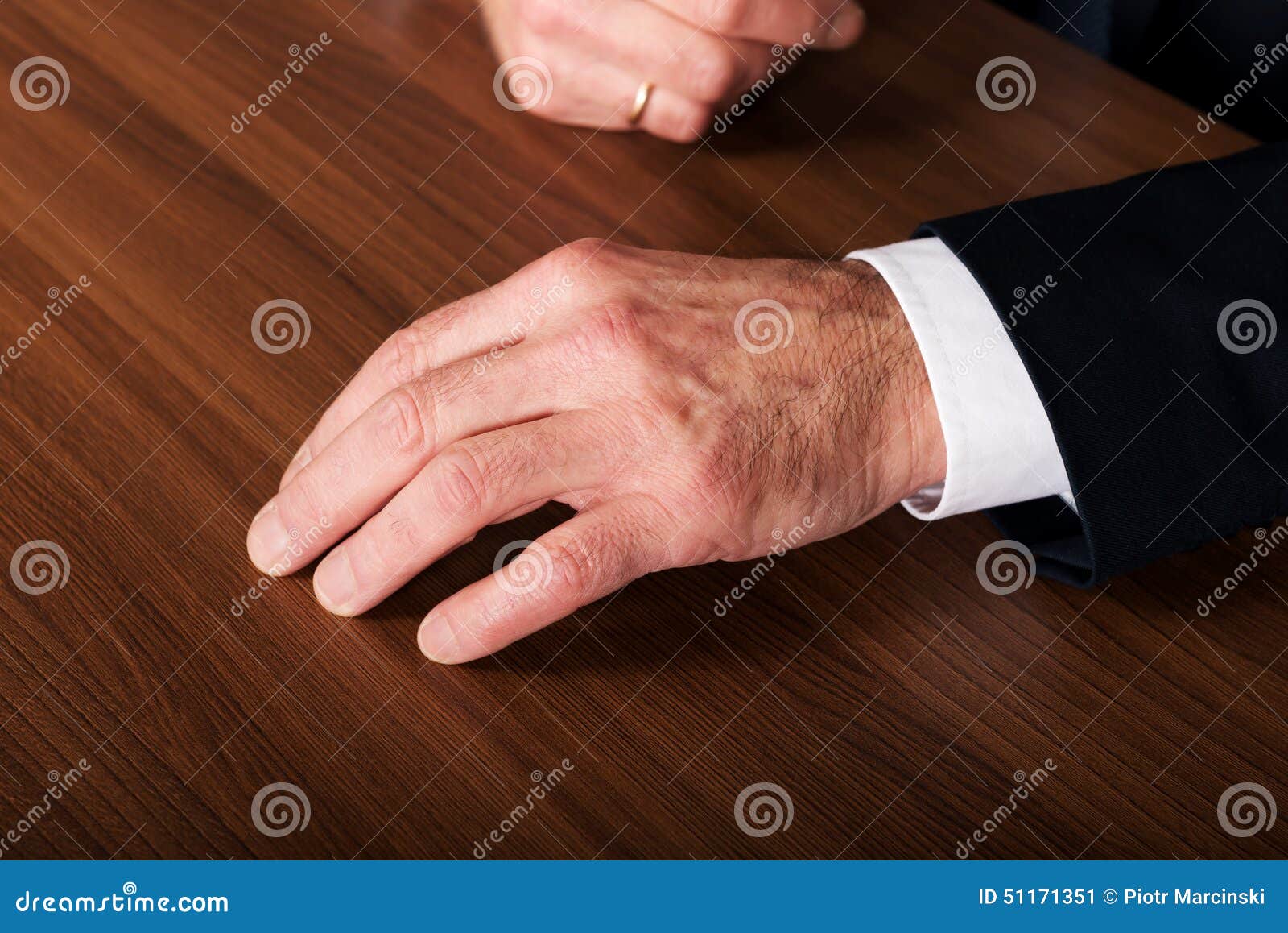 Businessman S Hands Put on the Desk Stock Image - Image of formal ...