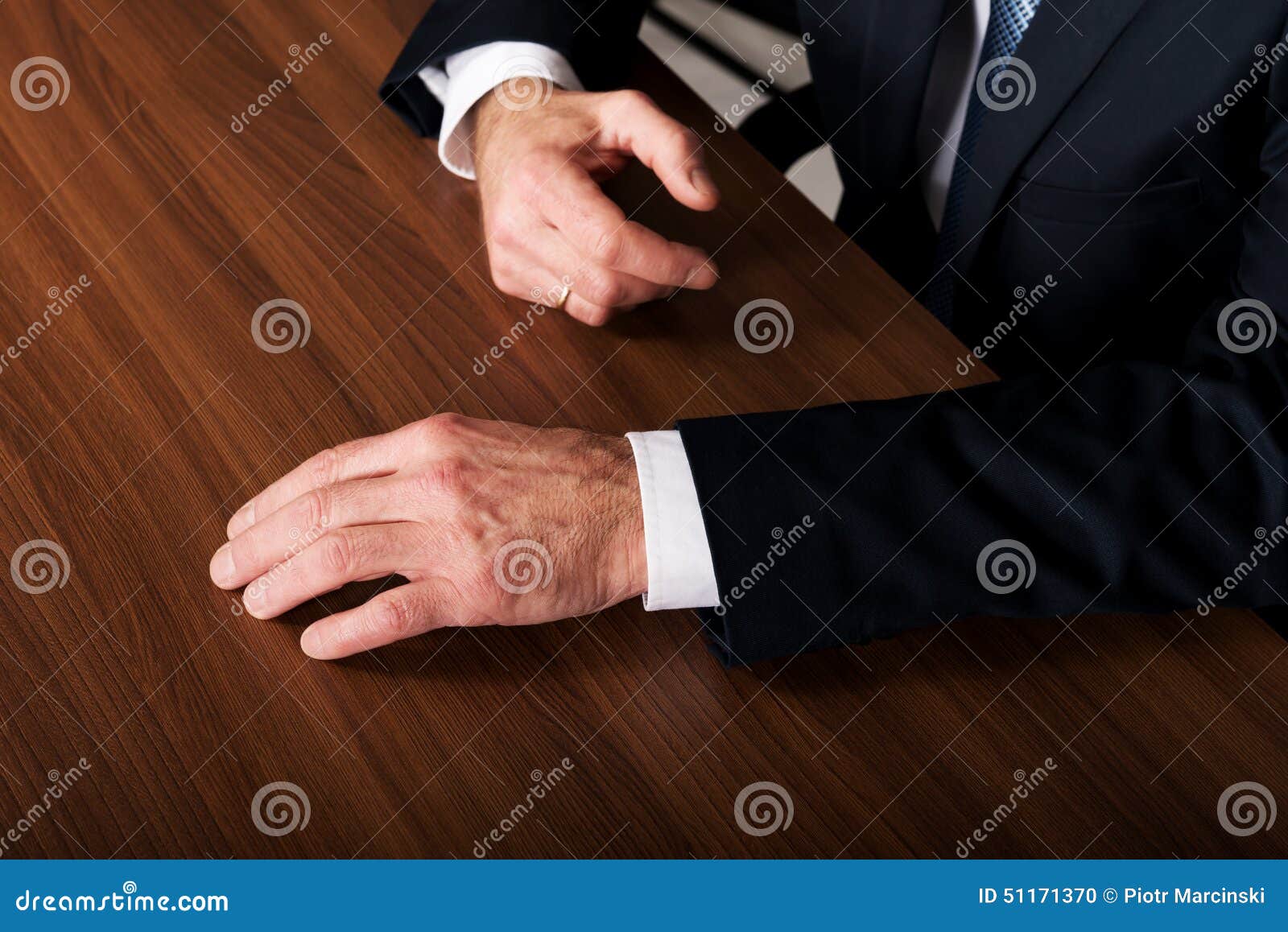 Businessman S Hands Put on the Desk Stock Photo - Image of desk, table ...