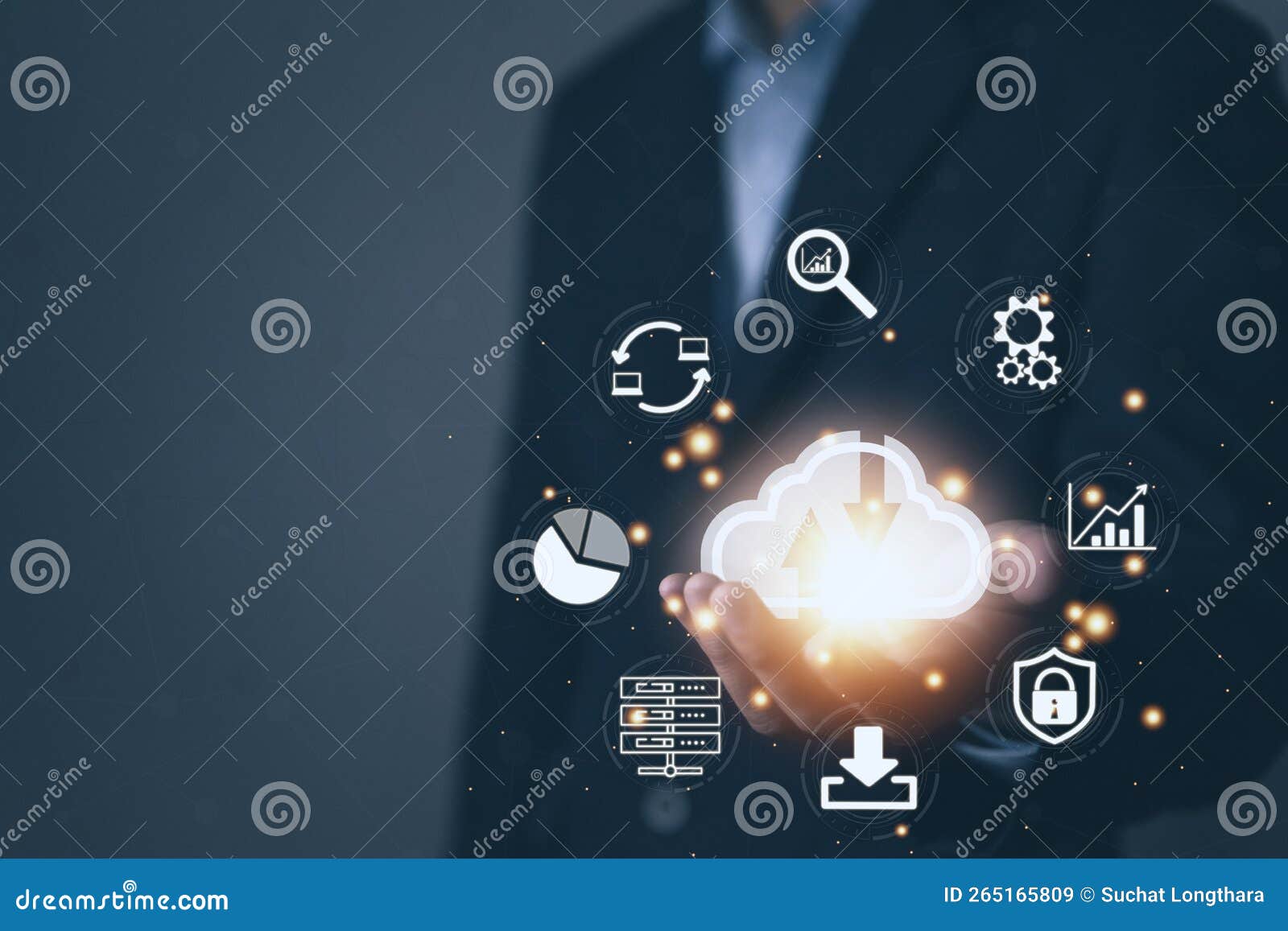 Businessman S Hands Showing a Diagram of Cloud Computing Information ...