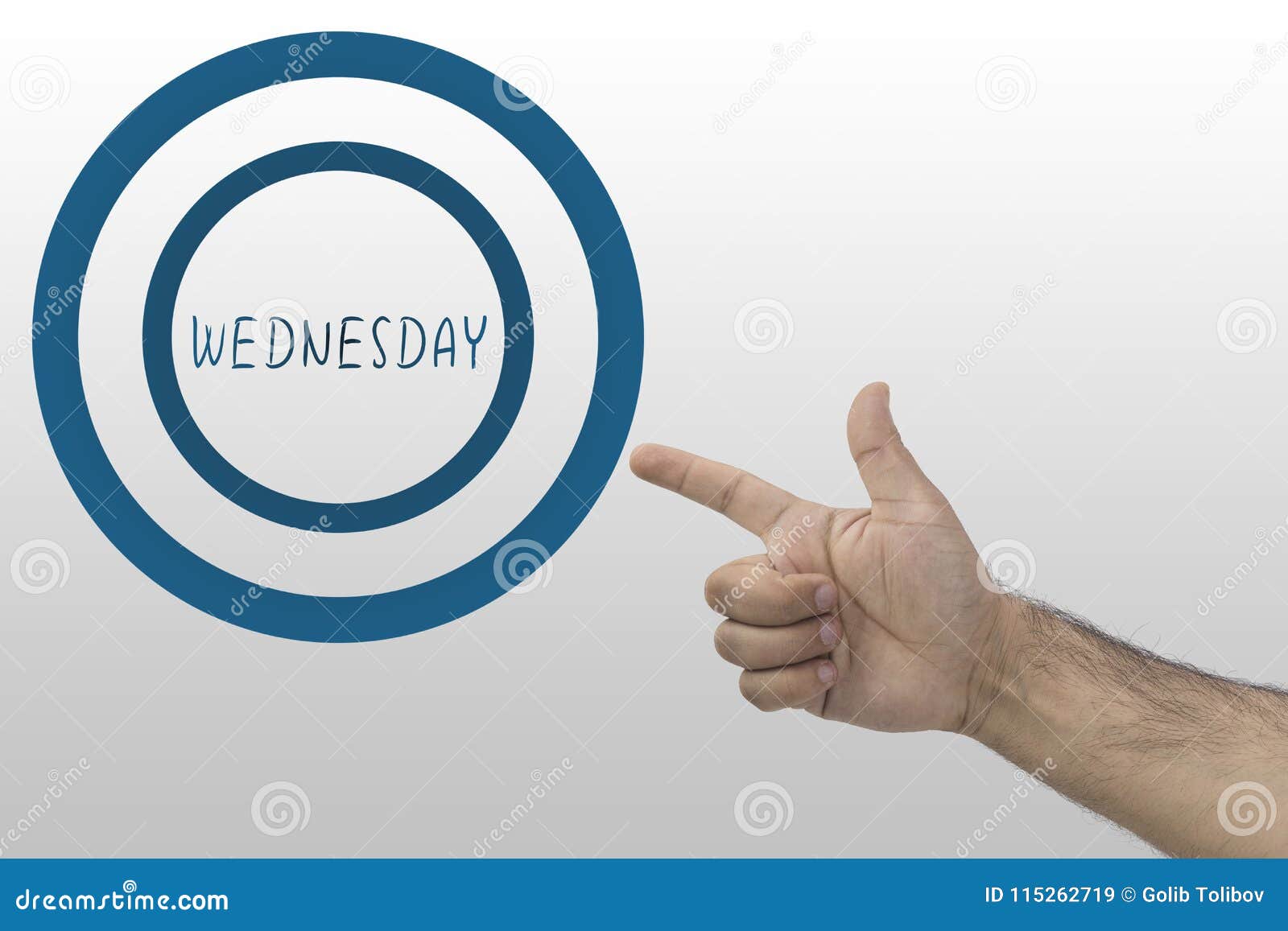Businessman`s Pointing a Circle with: Monday Stock Image - Image of ...