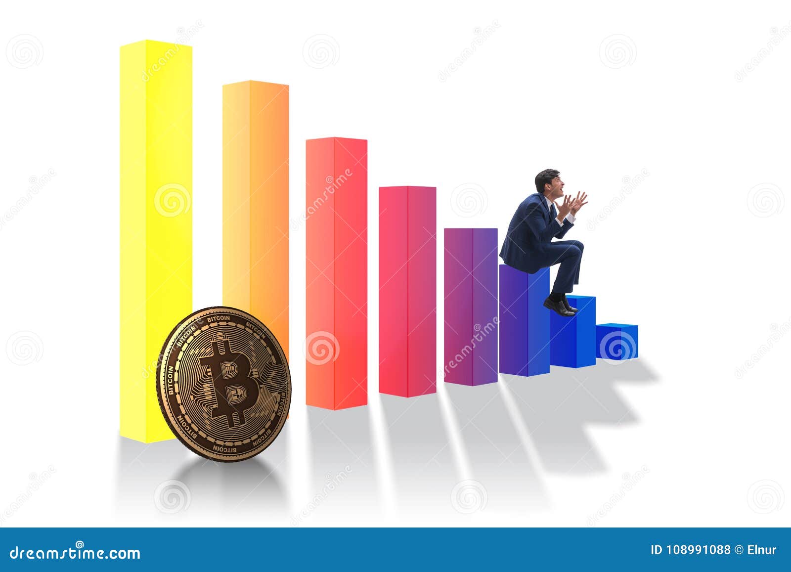 The Businessman Sad about Bitcoin Price Crash Stock Photo - Image of ...
