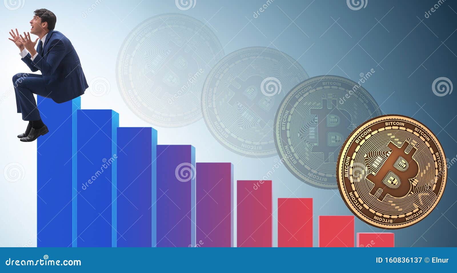 Businessman Sad about Bitcoin Price Crash Stock Image - Image of ...