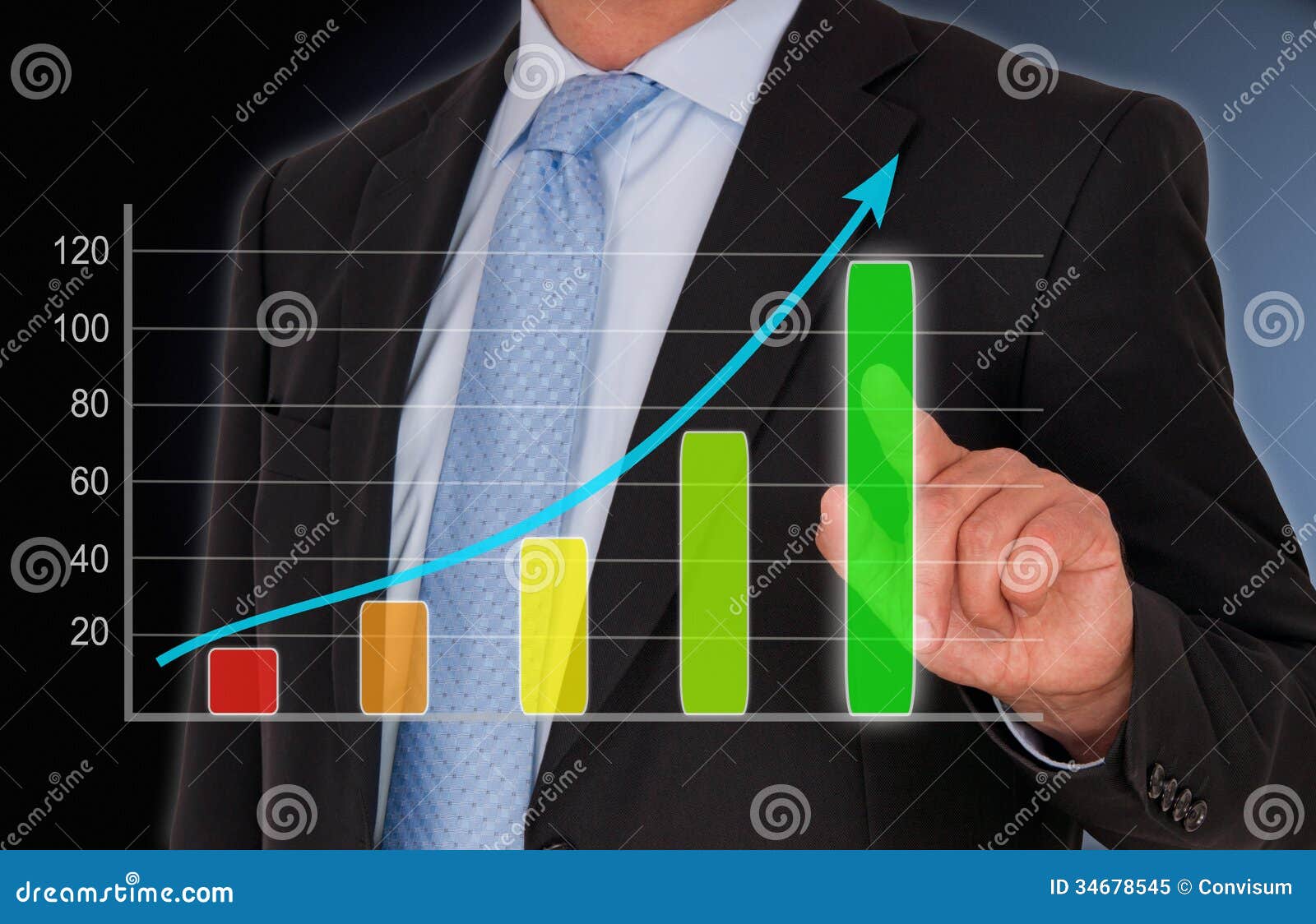 Businessman With Sales Graph Royalty Free Stock Photo - Image: 34678545