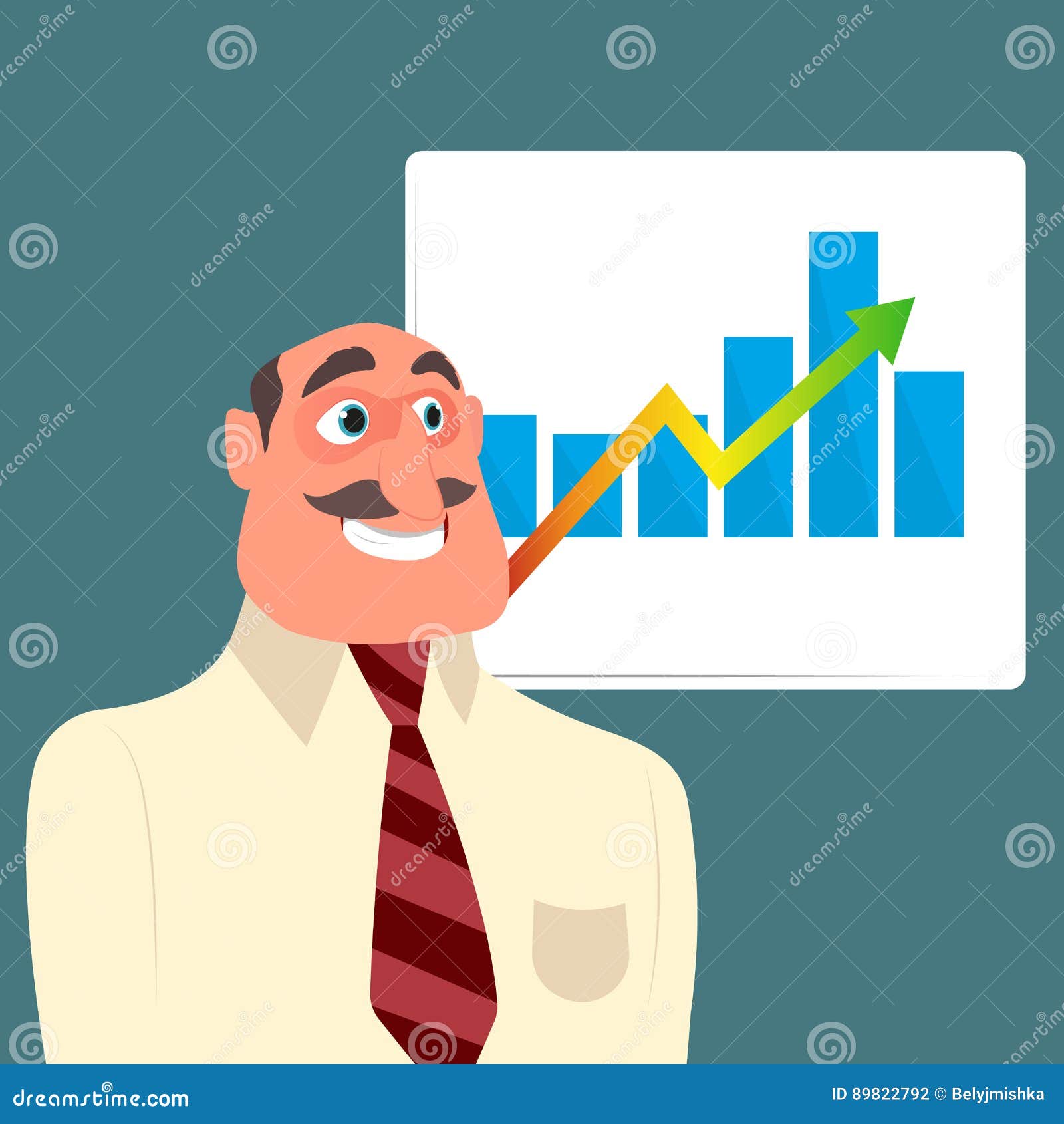 Businessman with Sales Growth Chart Stock Vector - Illustration of ...