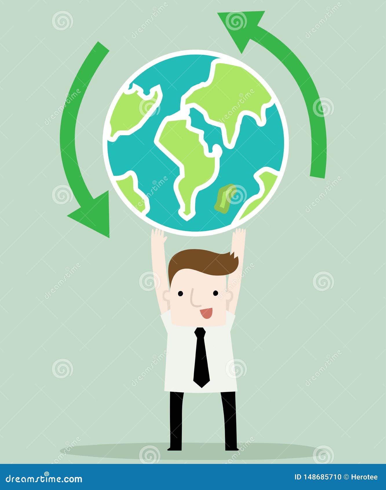 Businessman save the world stock vector. Illustration of cartoon ...