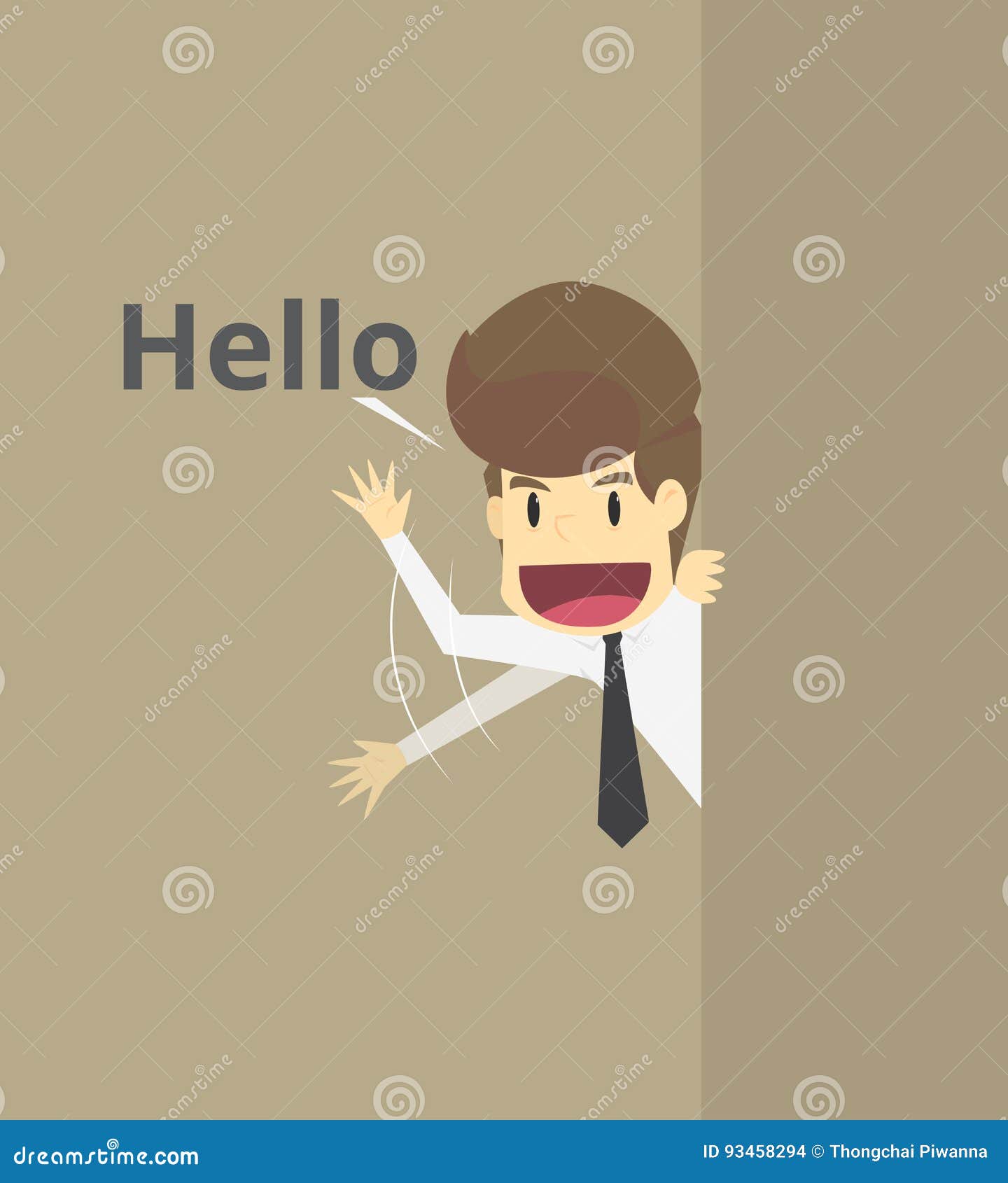 Businessman say hi.VECTOR stock vector. Illustration of investment ...