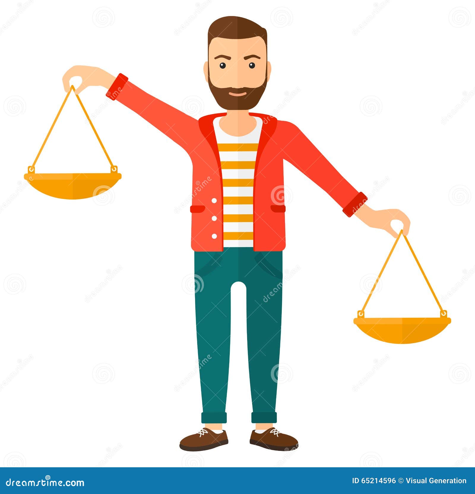 Businessman with scales stock vector. Illustration of choice - 65214596