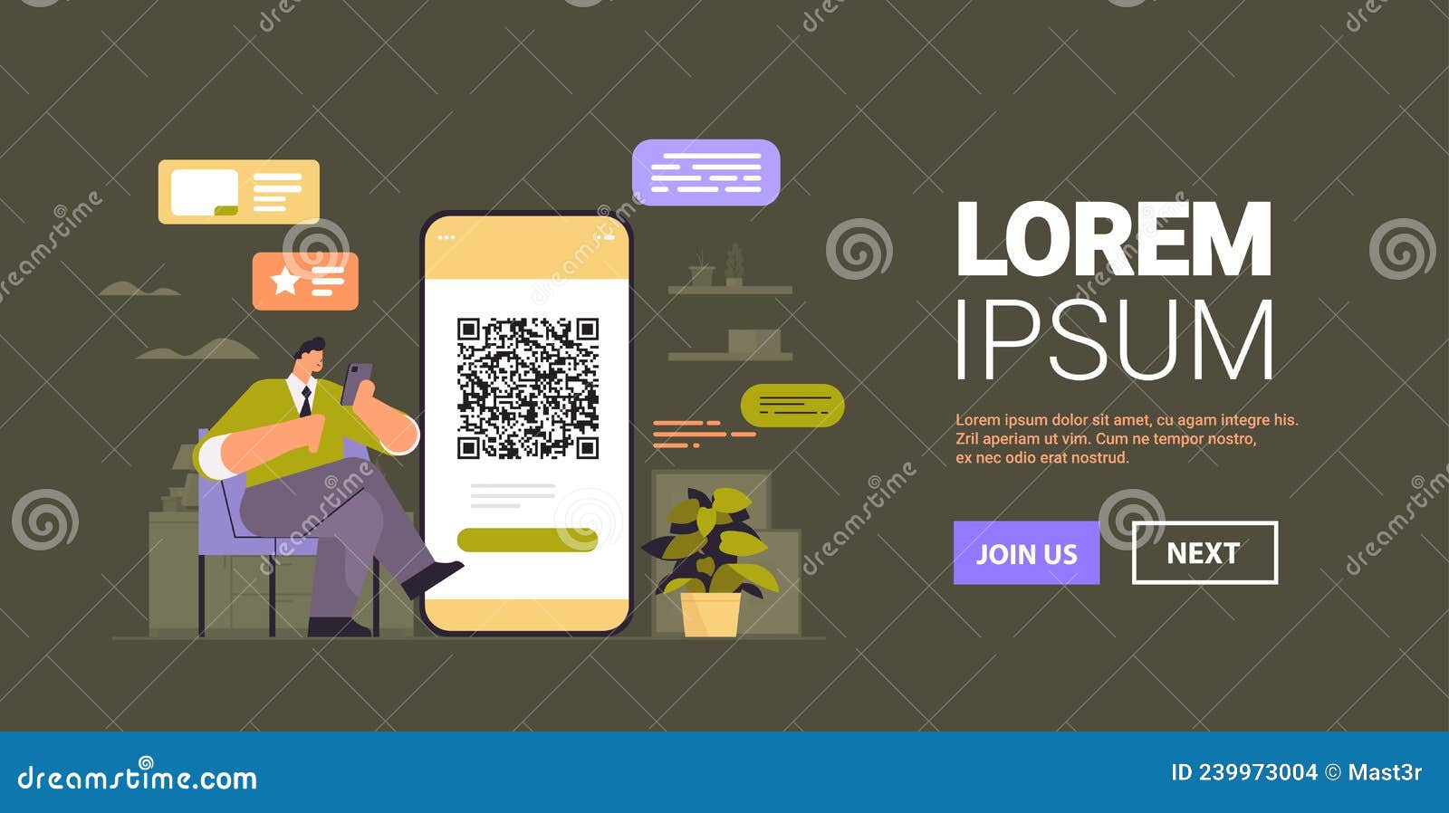 QR Verification Concept. Machine-readable Barcode. The Process Of Scanning The QR Code With A ...