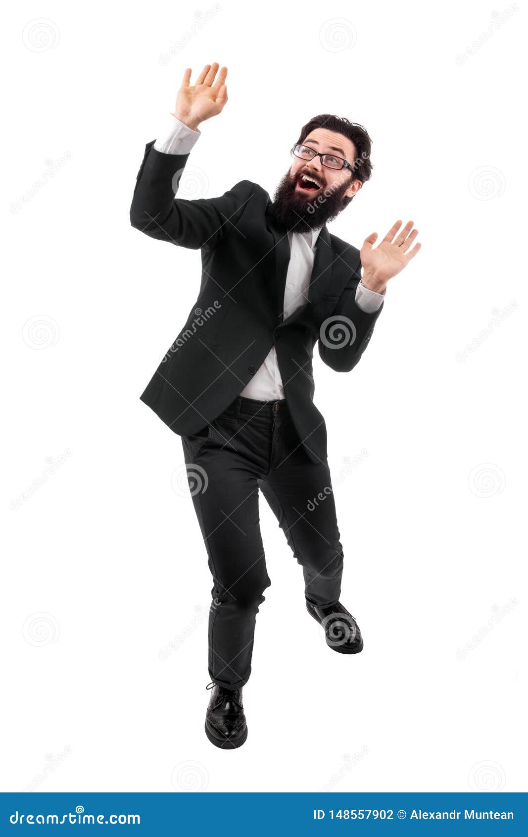 Scared businessman stock photo. Image of expression - 148557902