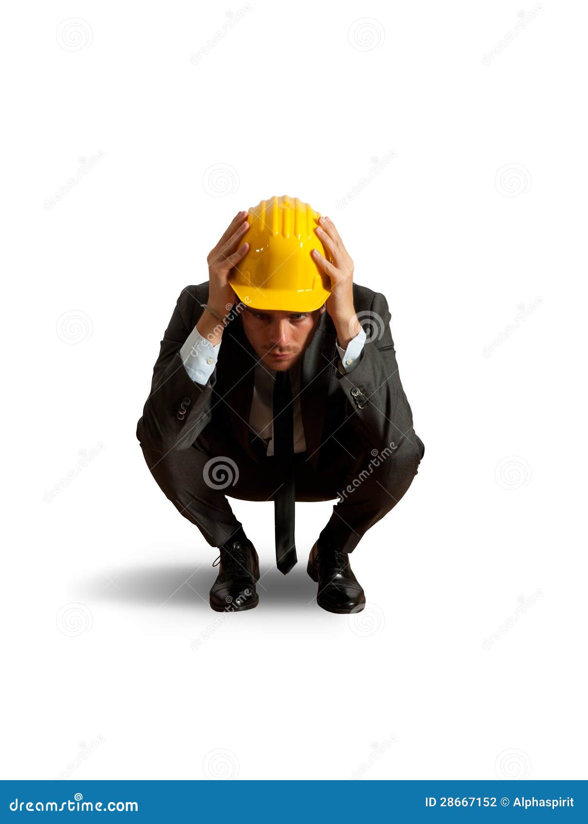 Businessman Scared by the Crisis Stock Photo - Image of sadness ...