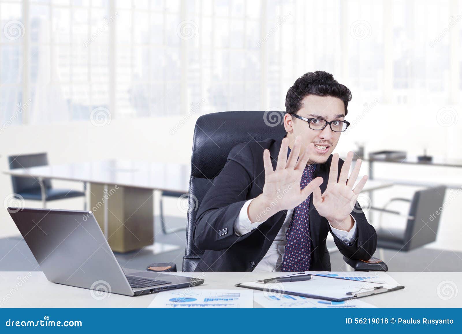 Businessman with Scared Expression in the Office Stock Photo - Image of ...