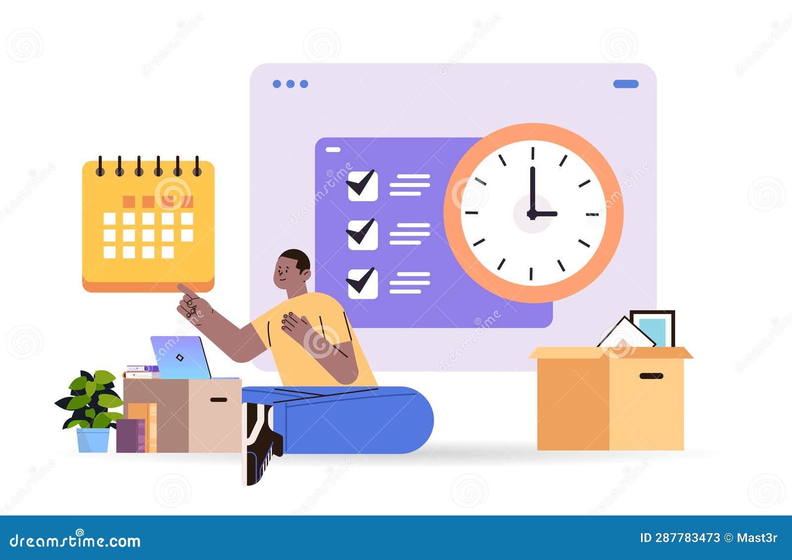 Businessman Scheduling Job Project Time Management Concept Planning ...