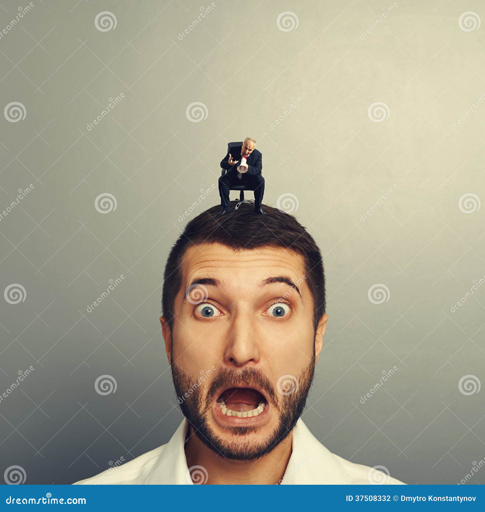 Businessman Screaming at Scared Man Stock Photo - Image of fear, abuse ...