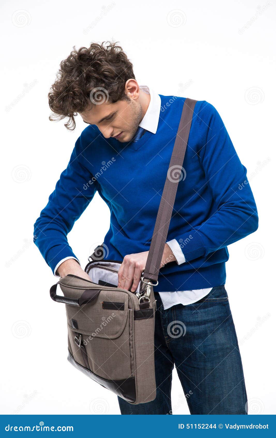 Businessman Searching Documents in His Bag Stock Photo - Image of ...