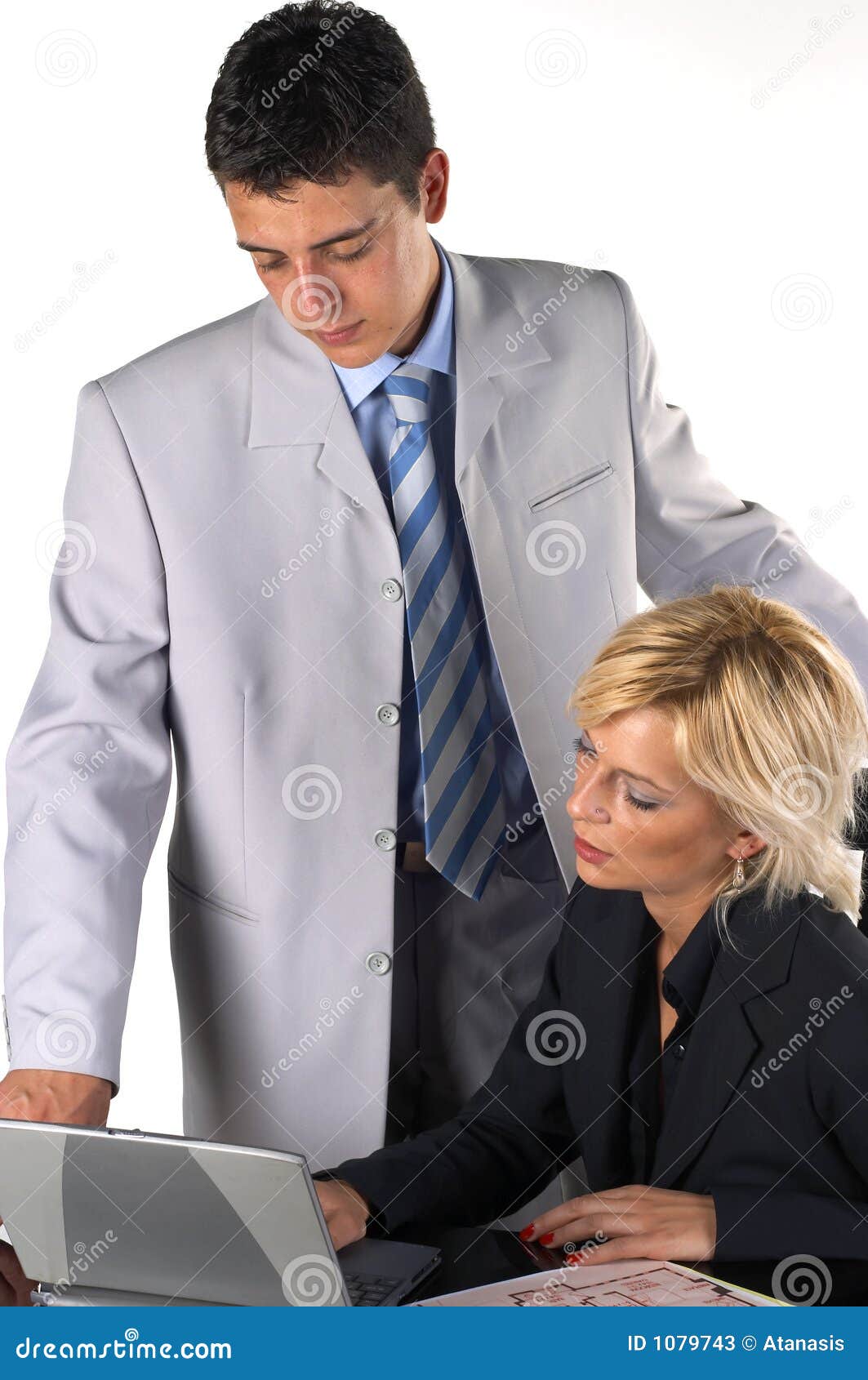 Businessman with a Secretary Stock Image - Image of male, help: 1079743