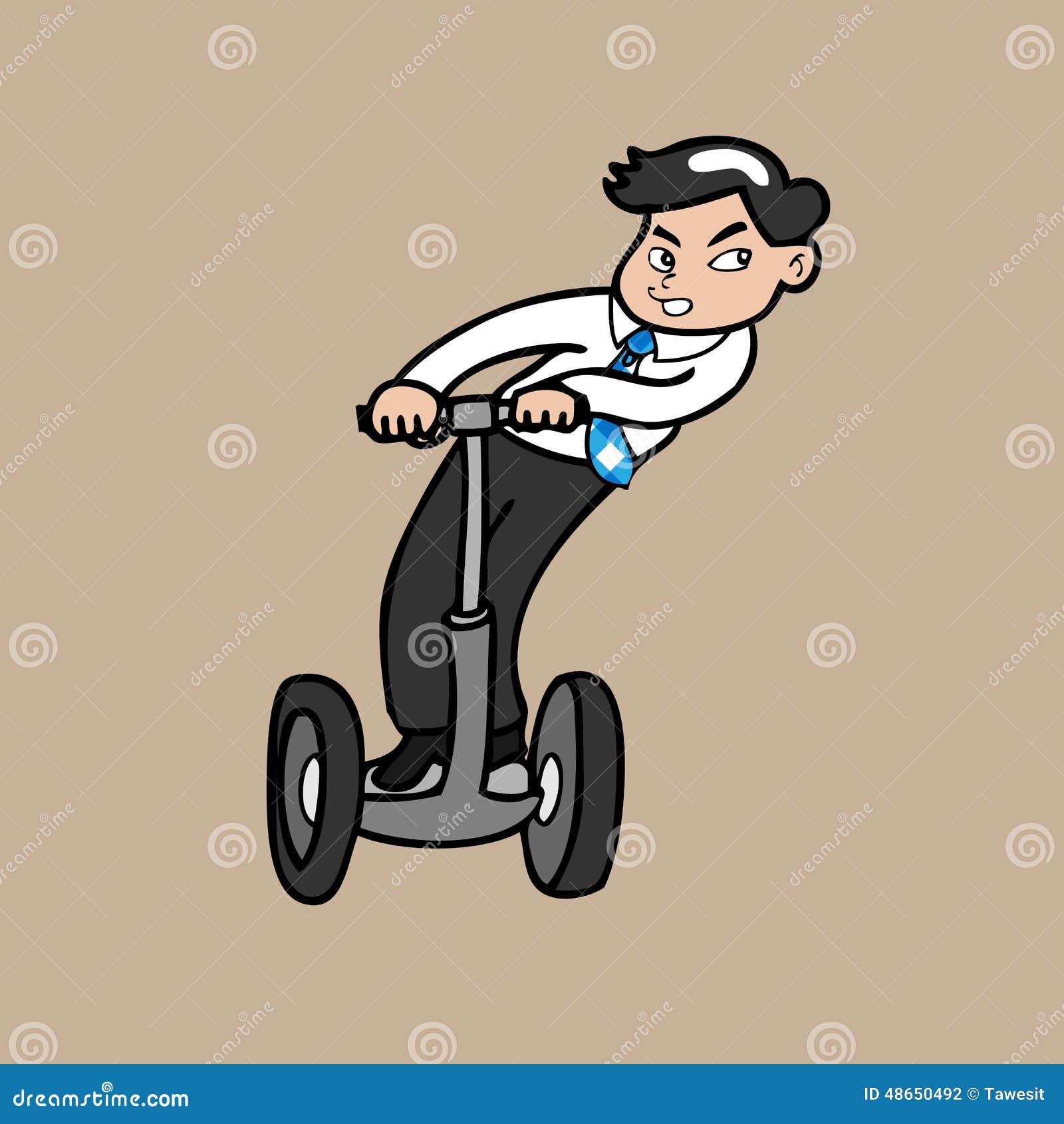 Segway In Cartoon Style Stiker On White Background On Isolated ...