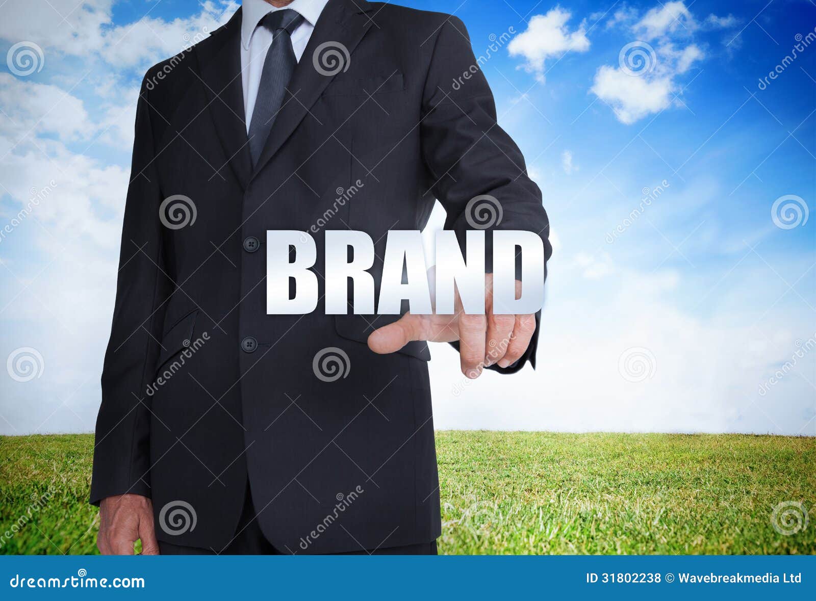 Businessman Selecting Brand Word Stock Photo - Image of marketing ...