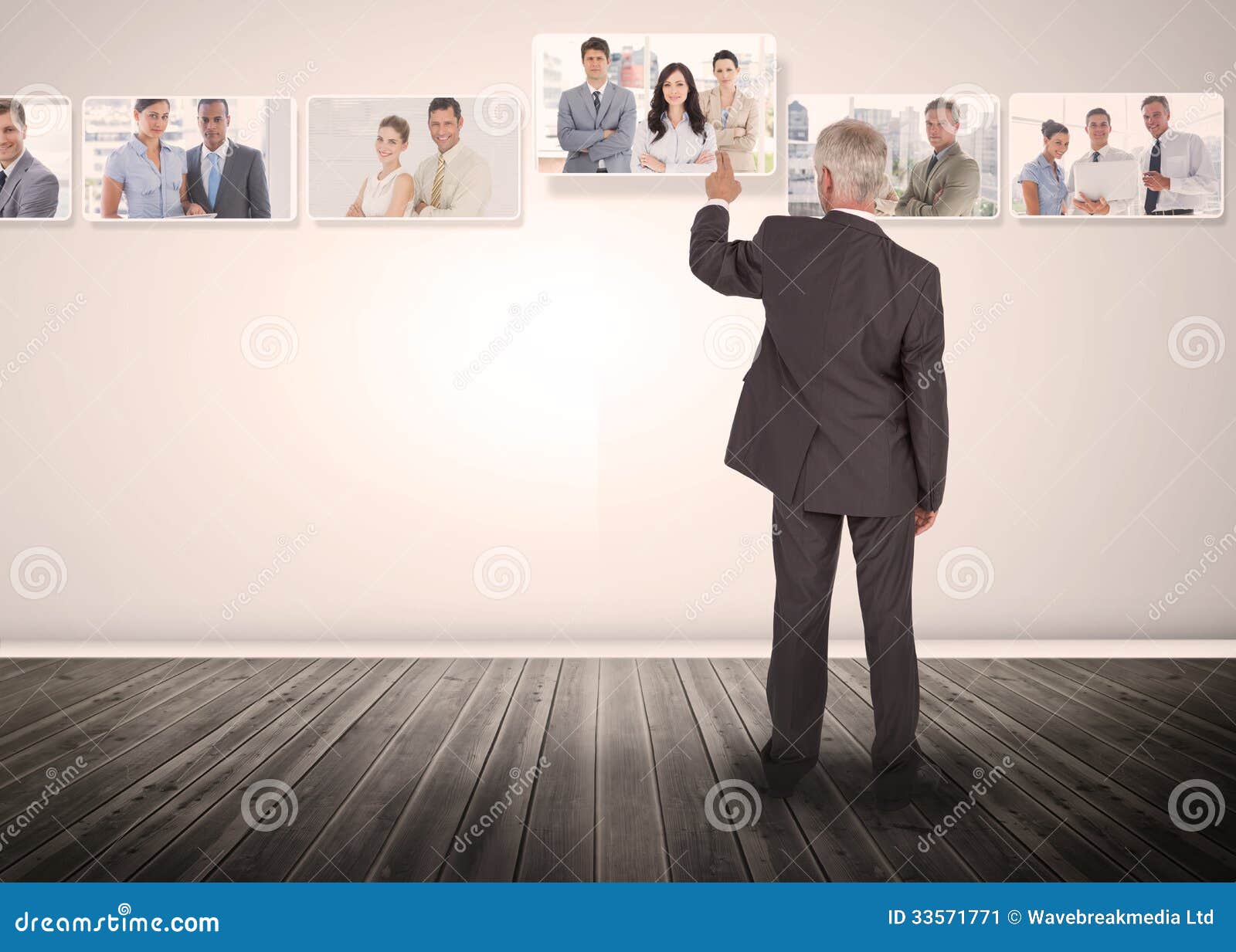Businessman Selecting Business People Digital Interface Stock Image ...
