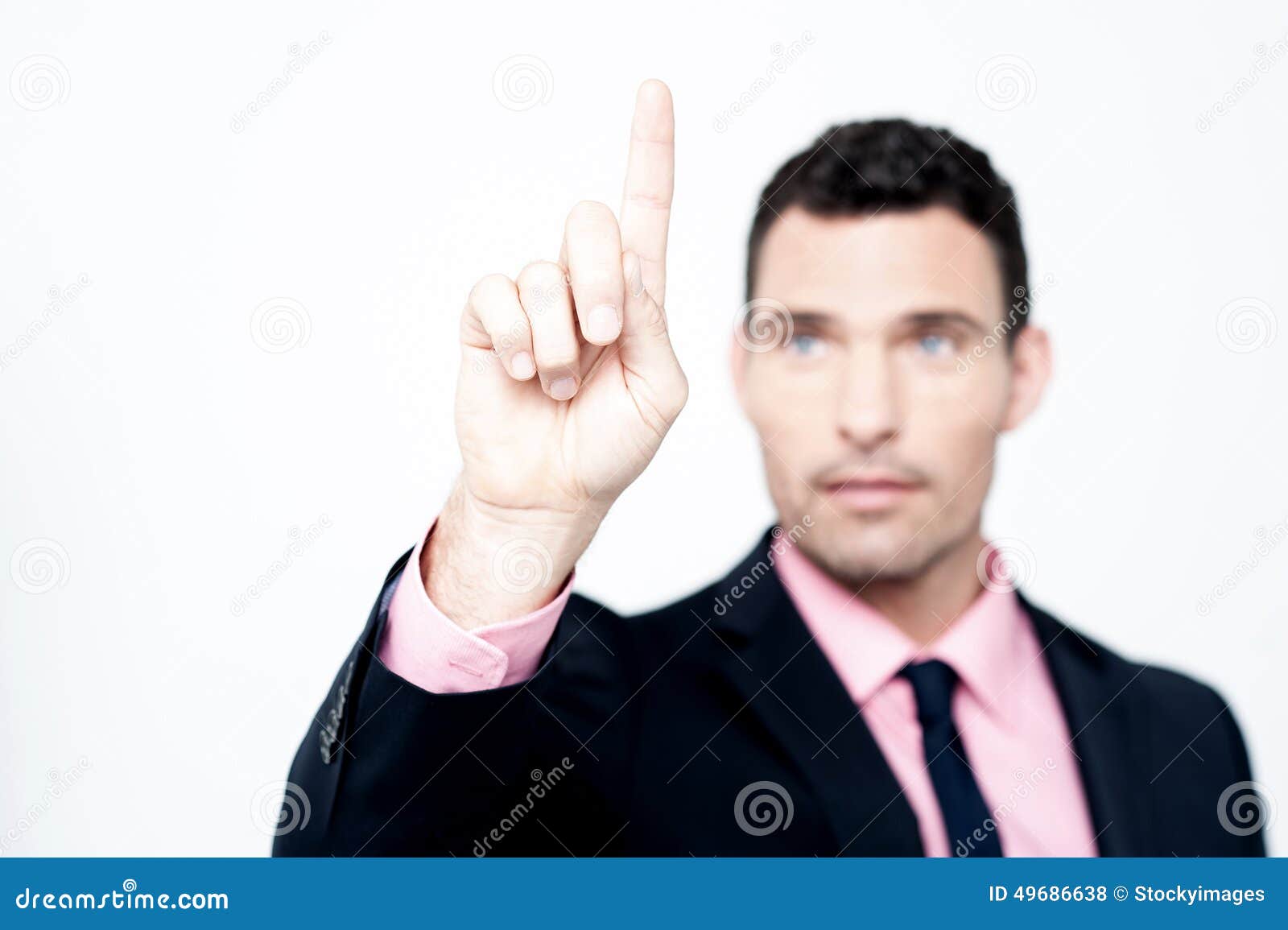 Businessman Selecting, Focus on Finger Stock Photo - Image of ...