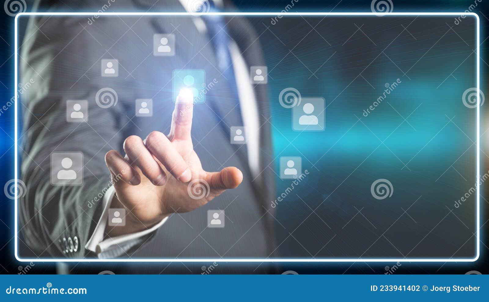 Businessman Selecting a Person Symbol Stock Illustration - Illustration ...