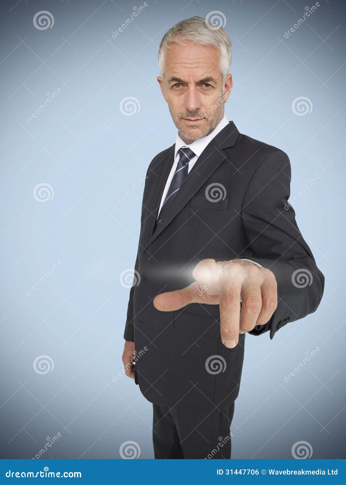 Businessman Selecting Something Stock Photo - Image of vignette ...