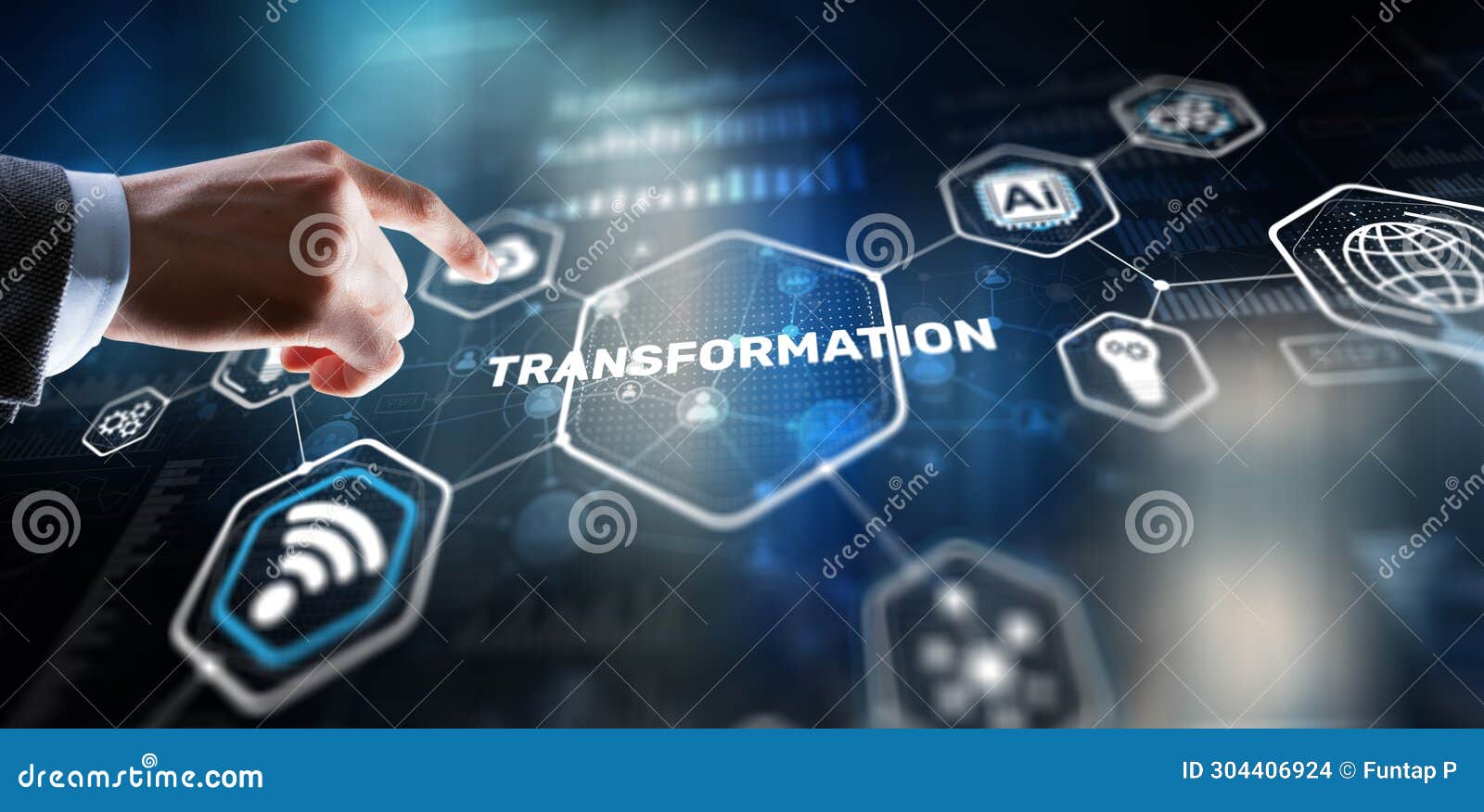 Businessman Selecting Transformation. Background for Presentations ...